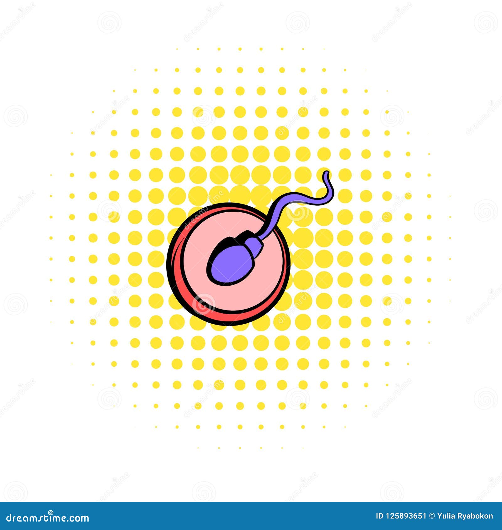 Human Sperm Cell Icon, Comics Style Stock Illustration - Illustration ...