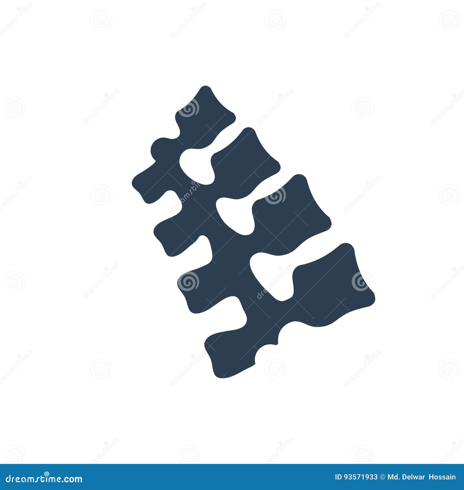 Human Spine Bone Icon stock vector. Illustration of spine - 93571933