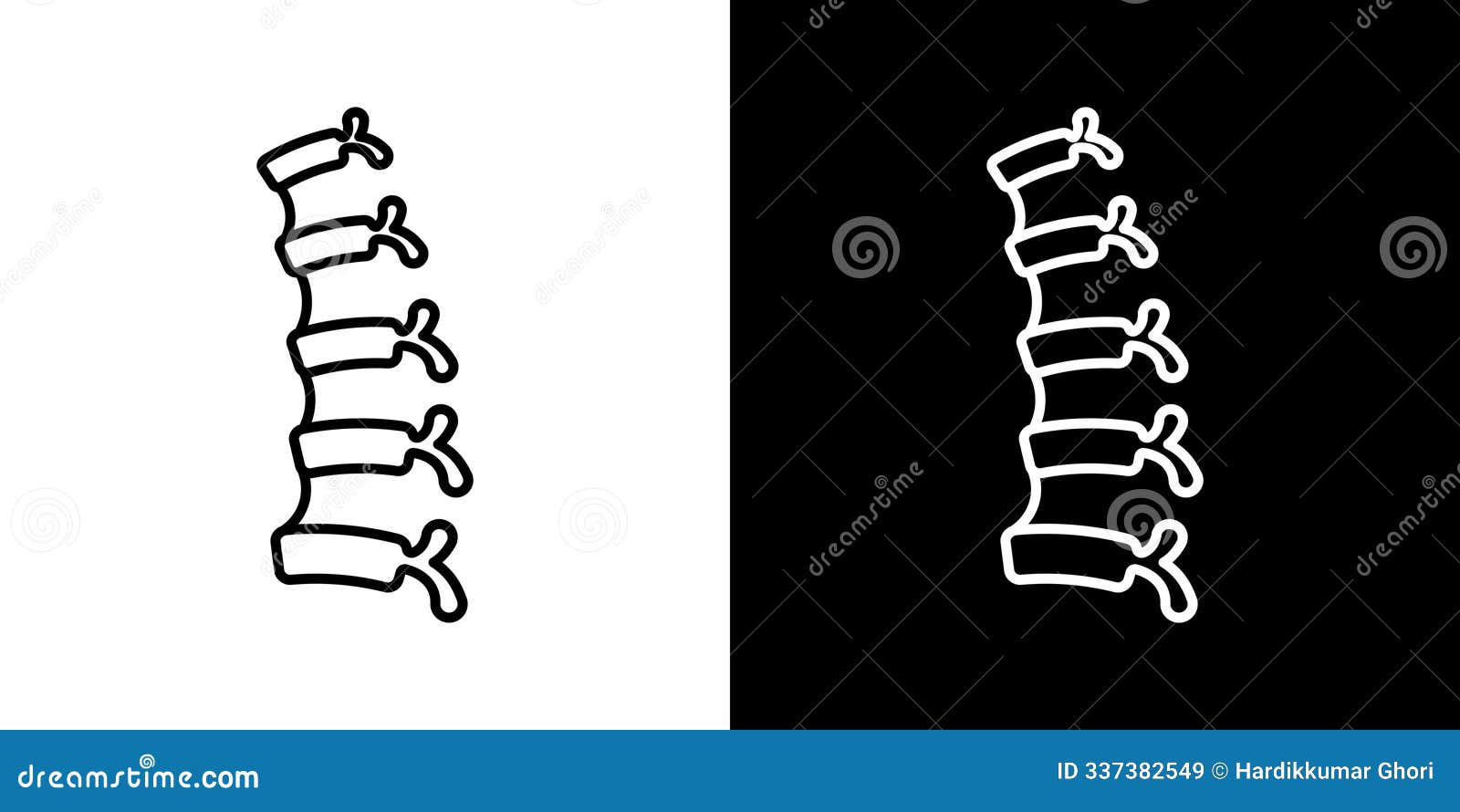 Human Spine Thin Line Vector Icon Set Stock Vector - Illustration of ...