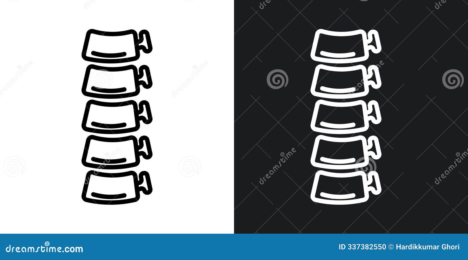 Human Spine Thin Line Vector Icon Set Stock Vector - Illustration of ...