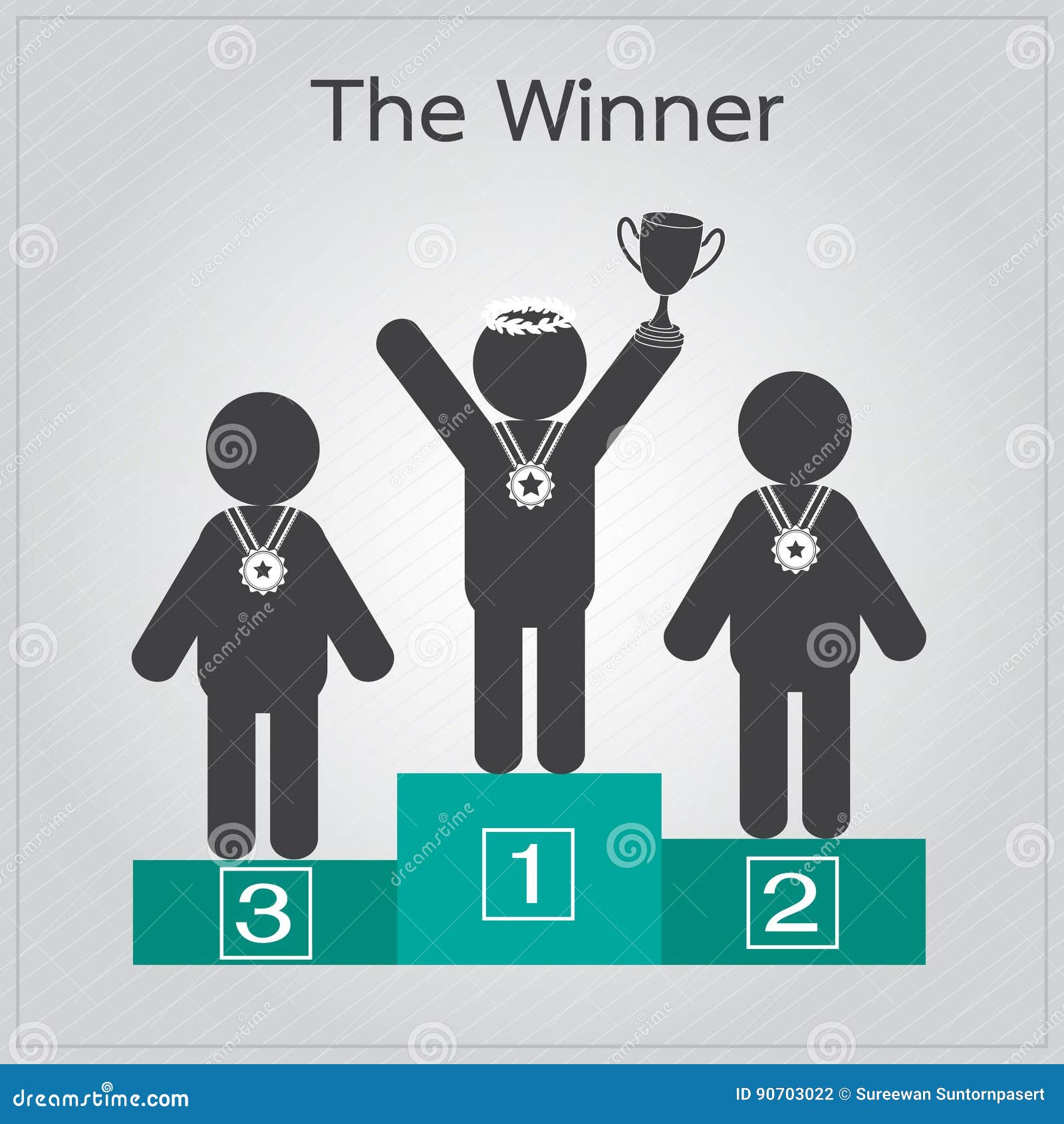 Human Standing on Competition Podium Stock Vector - Illustration of ...