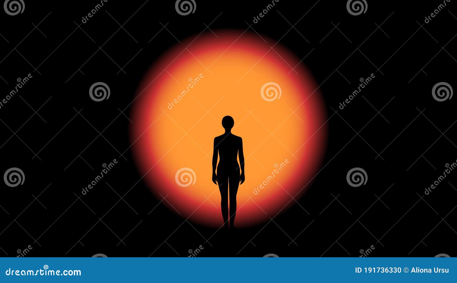 Human Standing in Front of Mysterious Light Stock Vector - Illustration ...