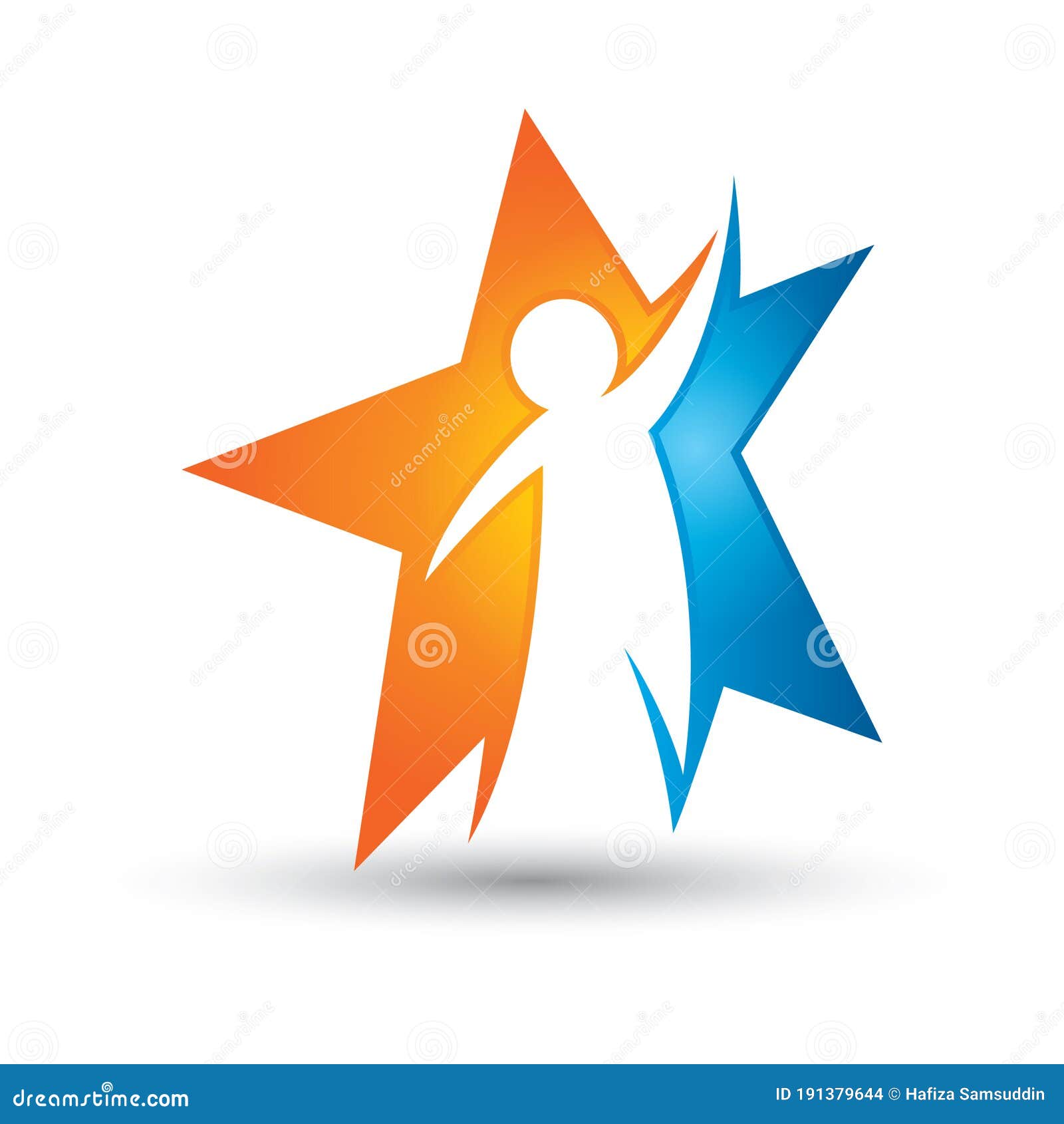 Human in Star Icon. Vector Illustration Decorative Design Stock Vector ...