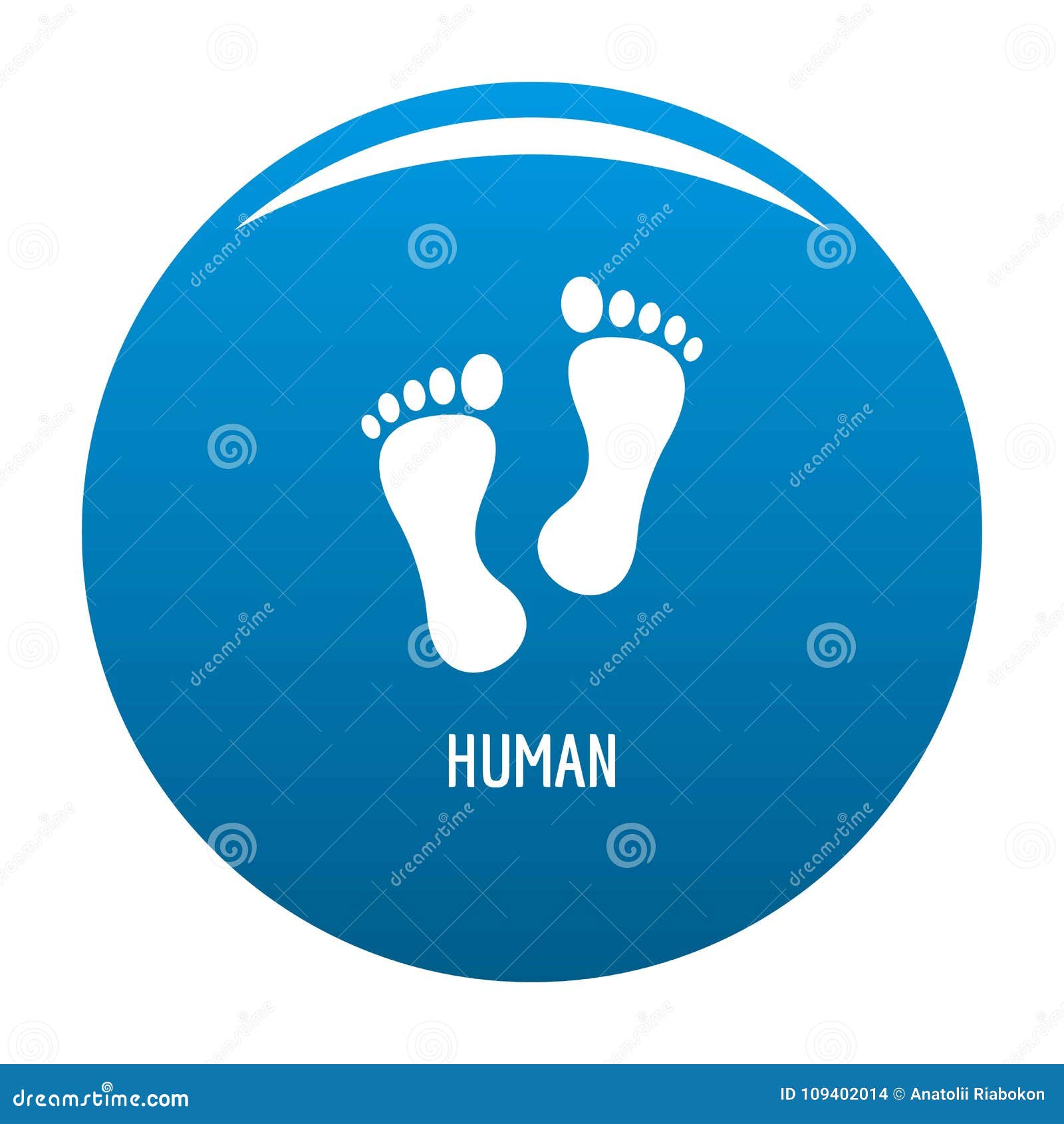 Human Step Icon Blue Vector Stock Vector - Illustration of barefoot ...