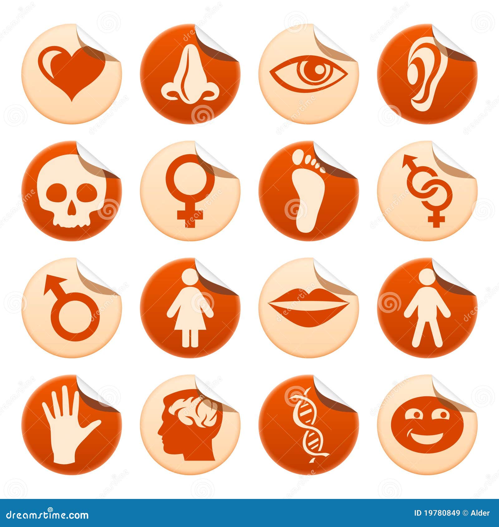 Human stickers stock vector. Illustration of limb, label - 19780849