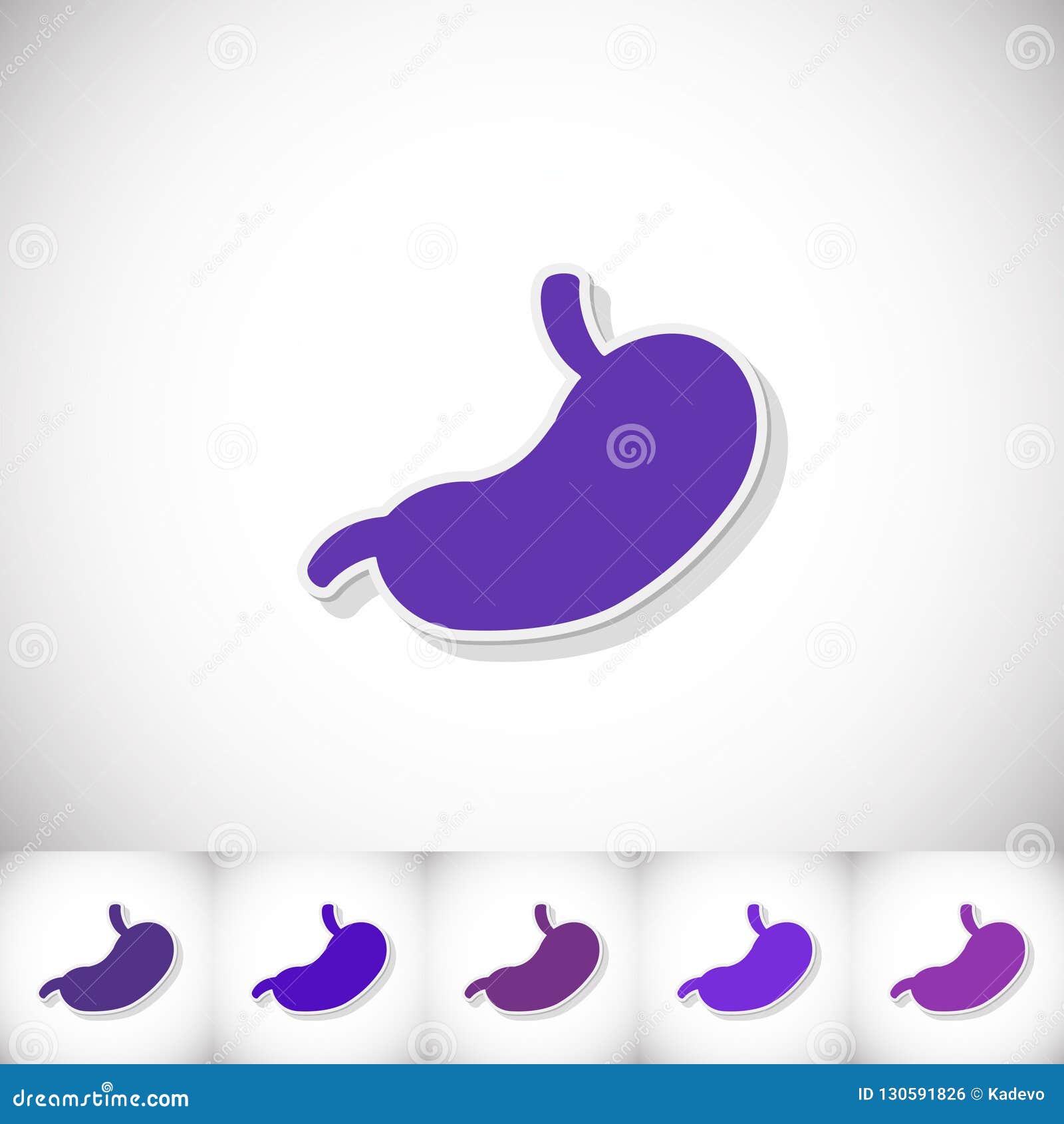 Human Stomach. Flat Sticker with Shadow on White Background Stock ...