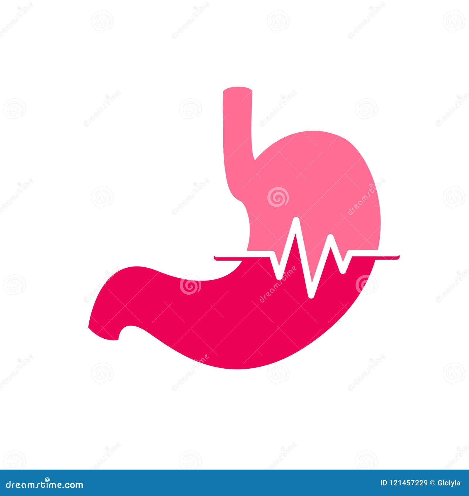 Human Stomach Pulse. Icon Design. Stock Vector - Illustration of human ...