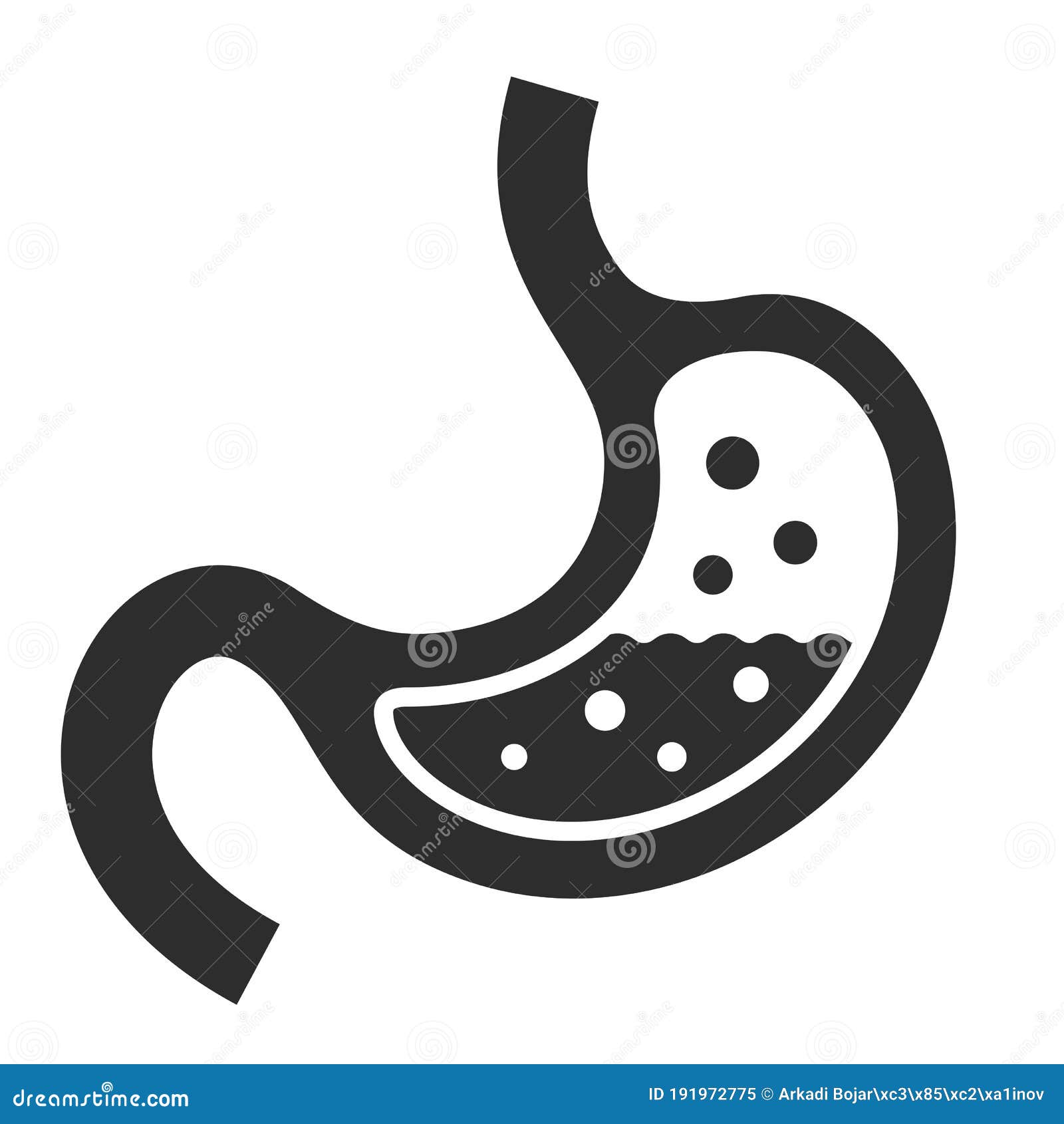 Human stomach vector icon stock vector. Illustration of juice - 191972775
