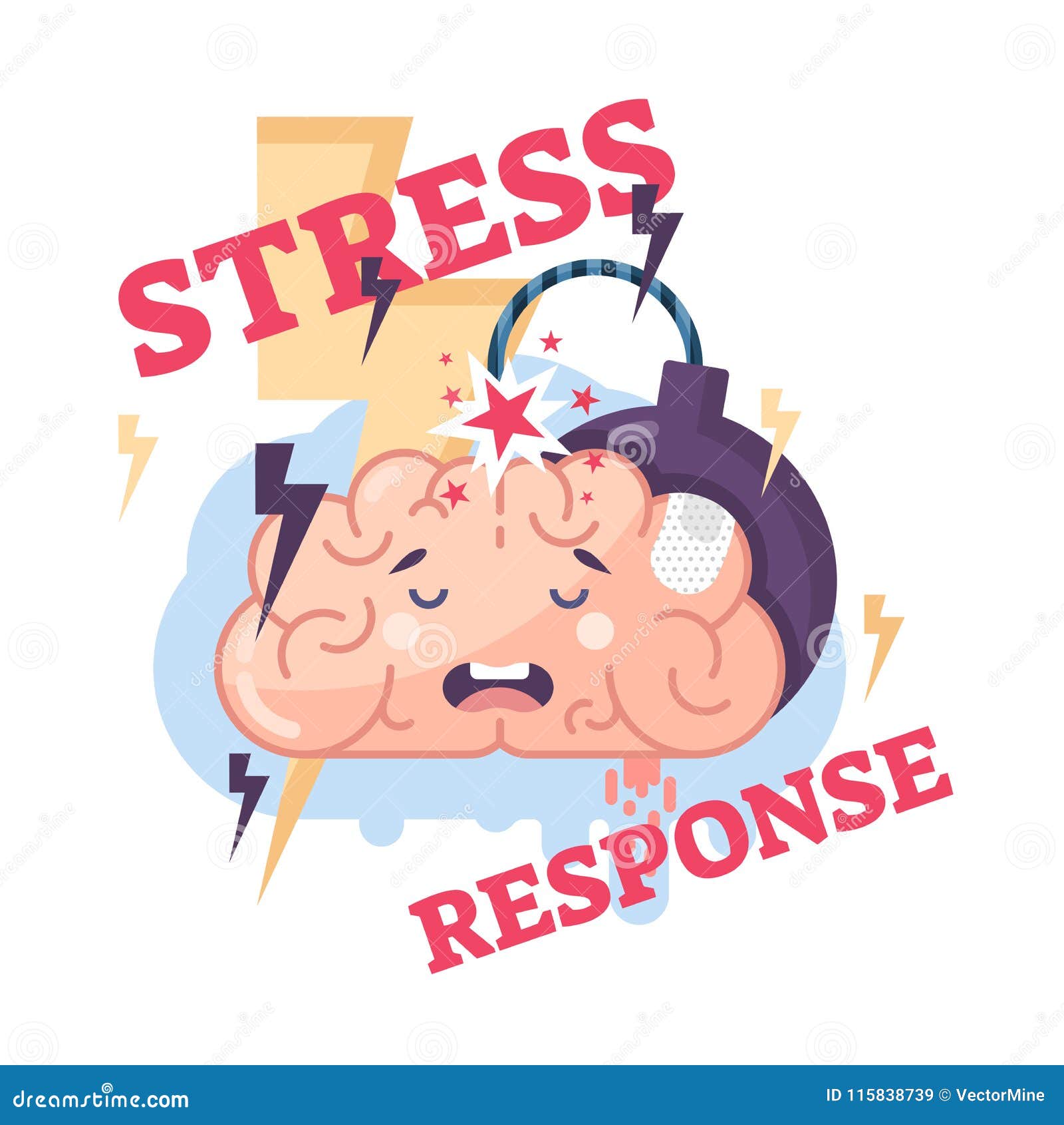 Human Stress Response System Conceptual Vector Illustration Brain ...