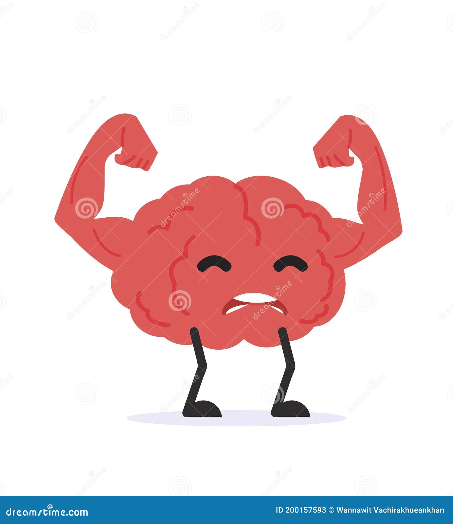 Human Strong Brain Cartoon Vector Stock Vector - Illustration of ...