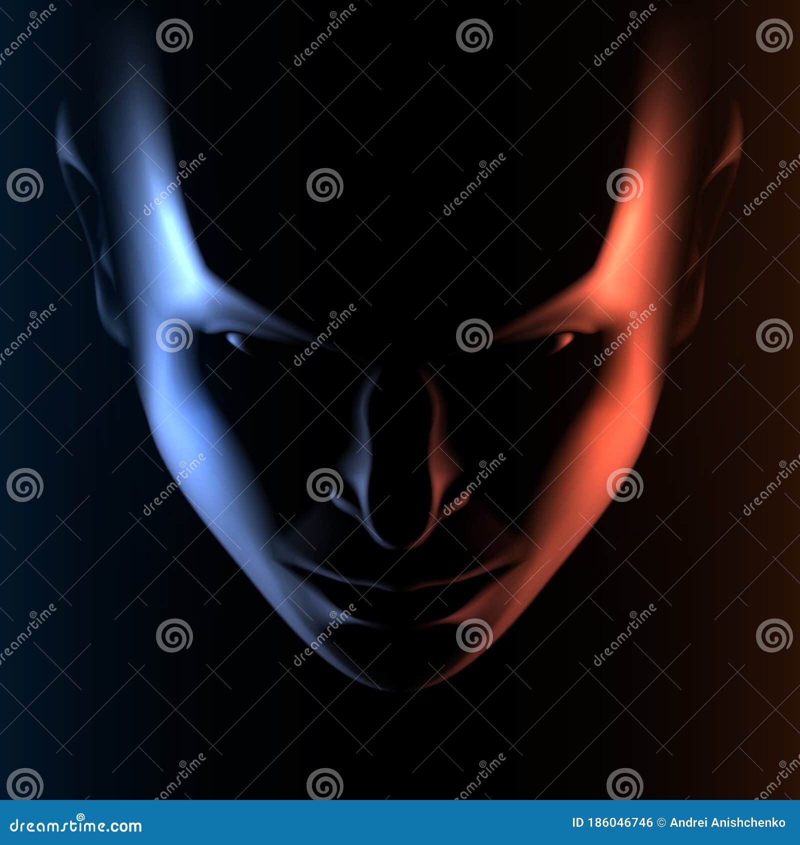 Human Stylized Face with Two Lights Stock Vector - Illustration of face ...