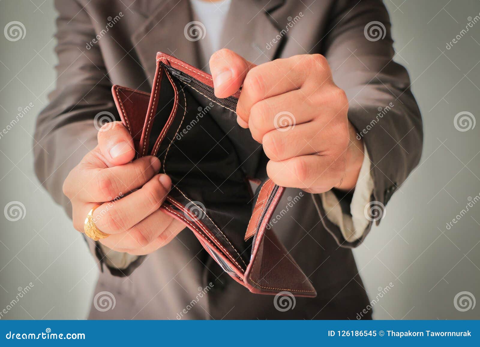 Human in Suit Showing Empty Wallet Stock Image - Image of people ...