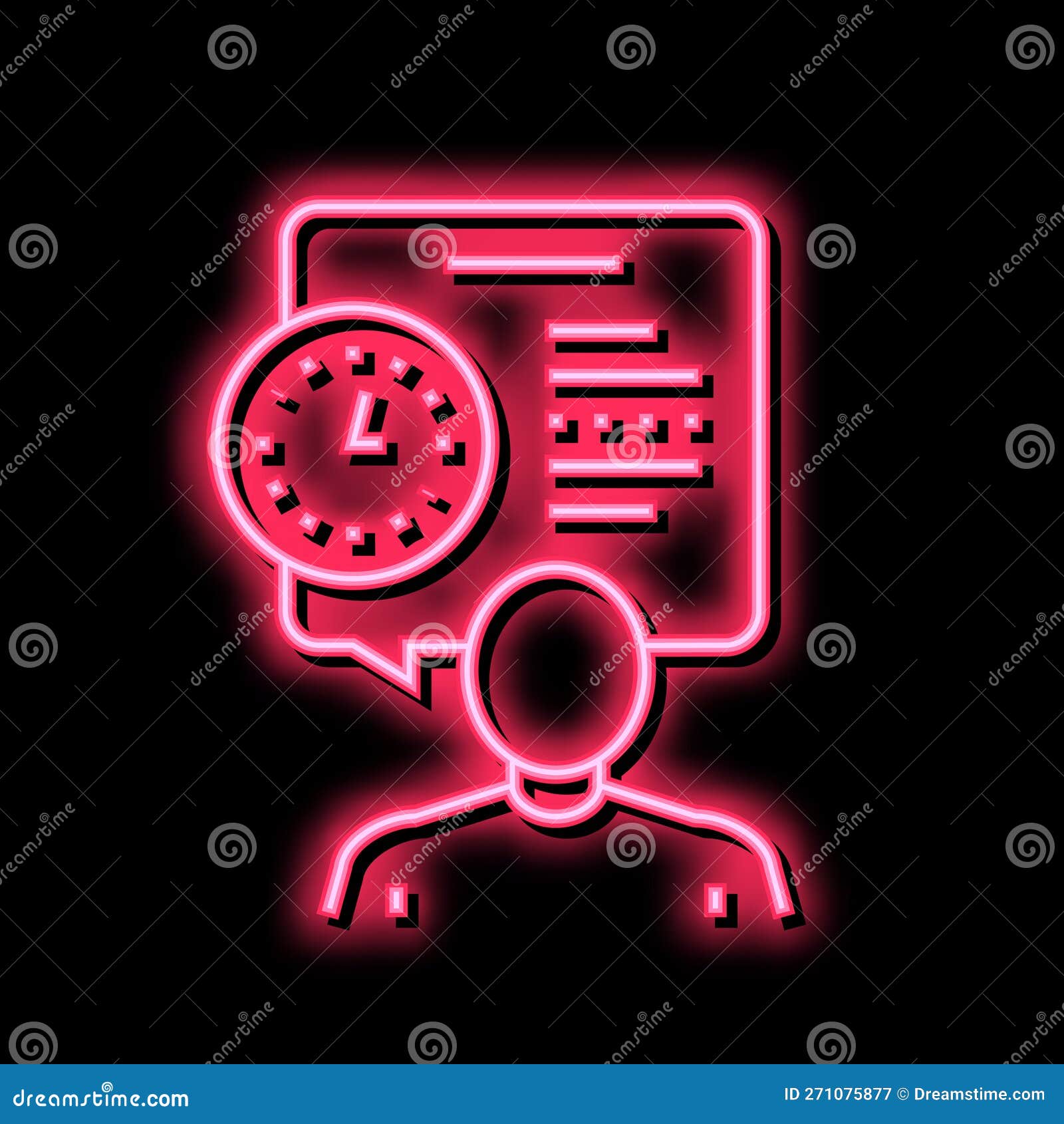 Human Talk about Task Time Scheduling Color Icon Vector Illustration ...