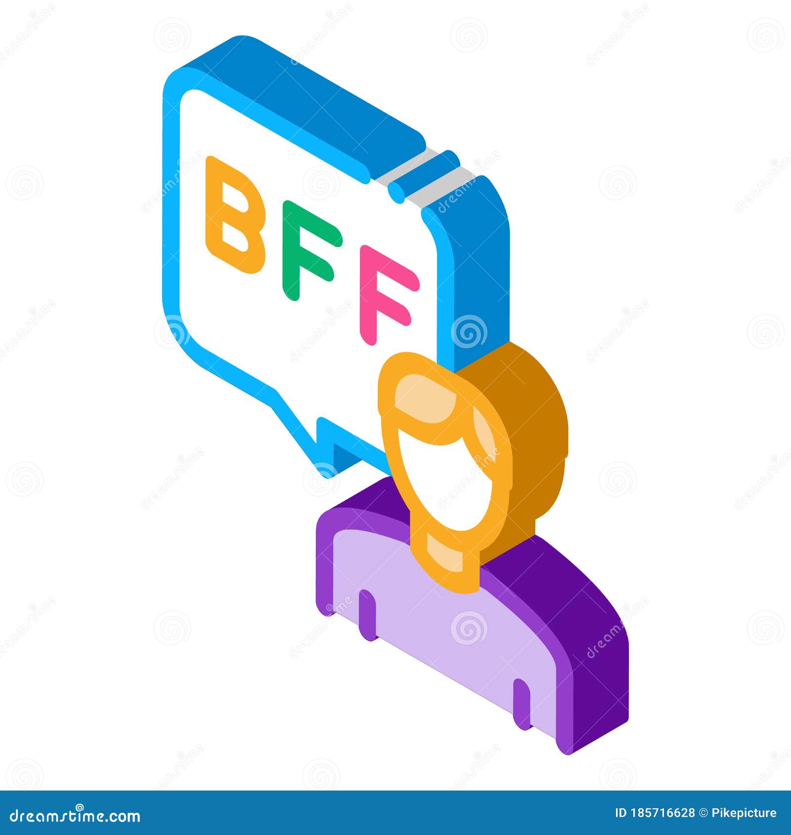 Human Talking Bff Isometric Icon Vector Illustration Stock Vector ...
