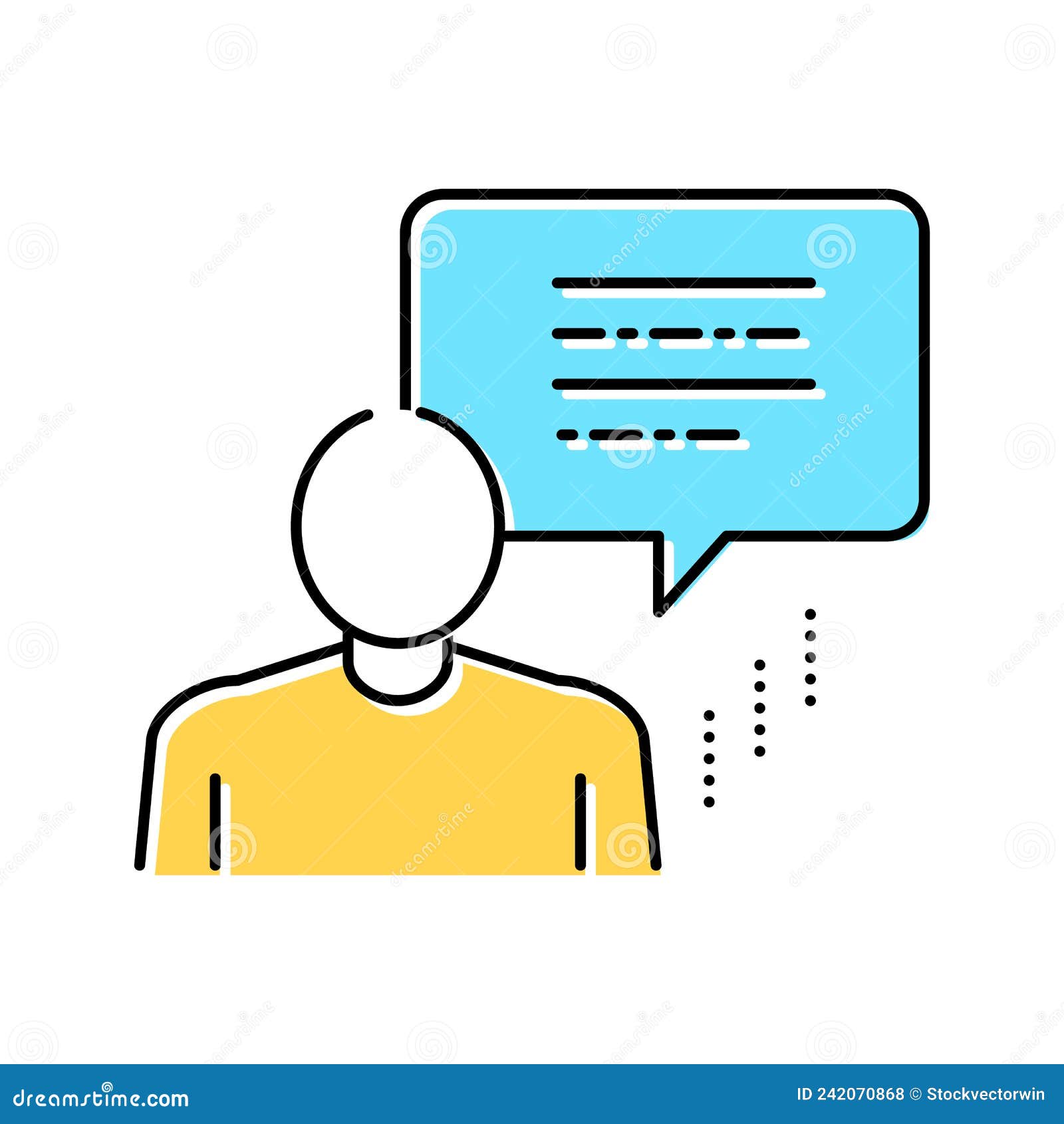 Human Talking Color Icon Vector Illustration Stock Vector ...