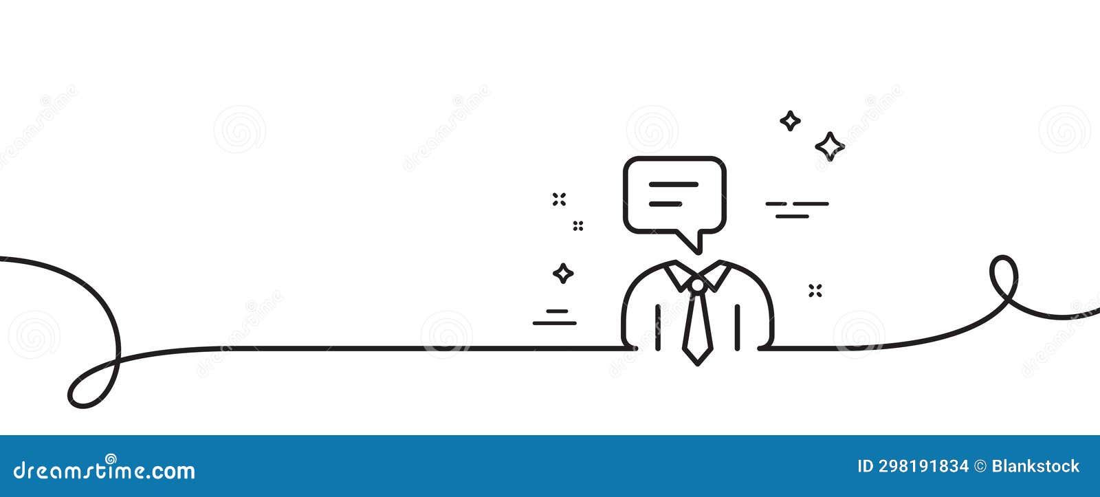 Human Talking Line Icon. Conversation Sign. Continuous Line with Curl ...