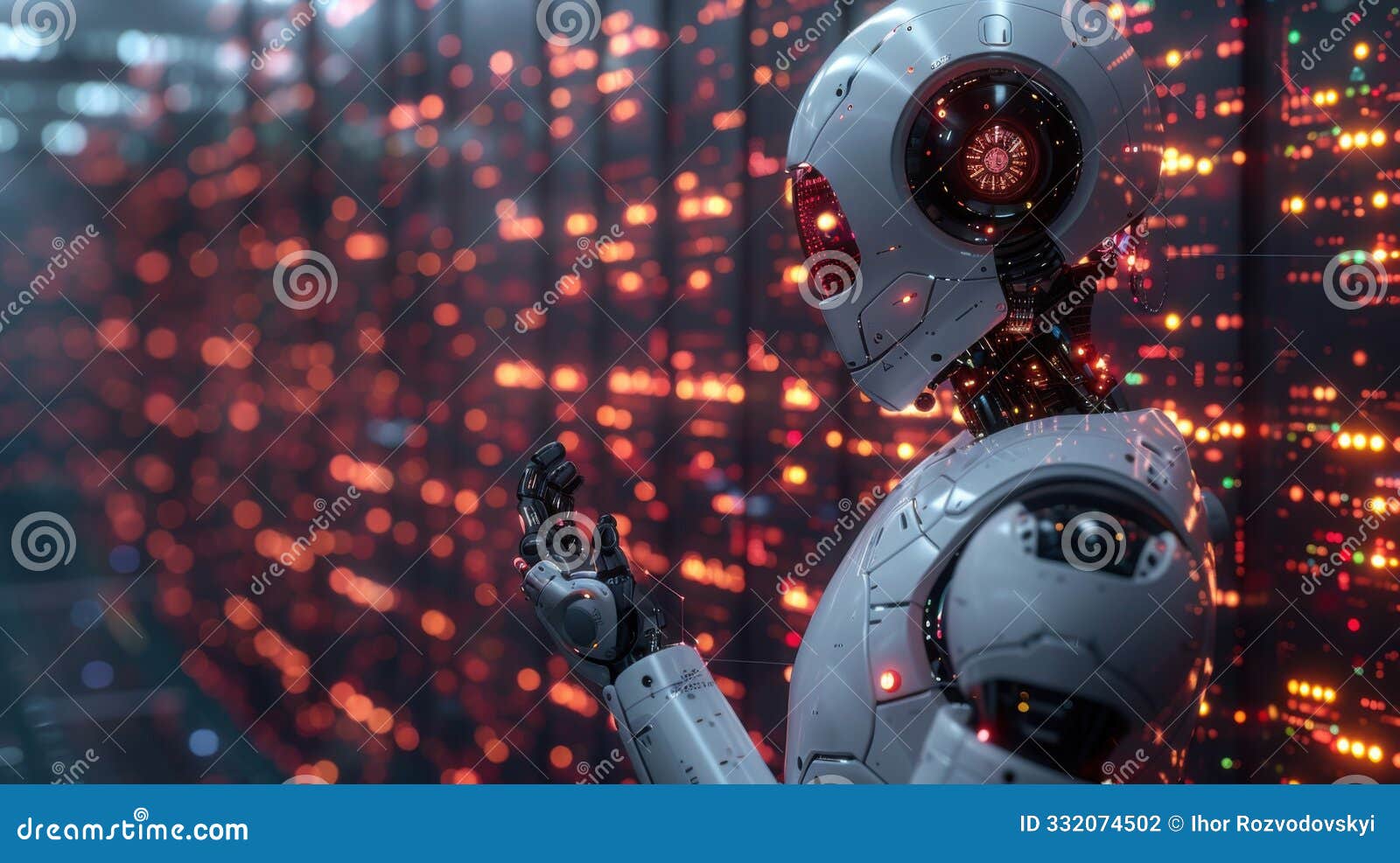 A Human Talking To a Robotic Artificial Intelligence. Stock Photo ...