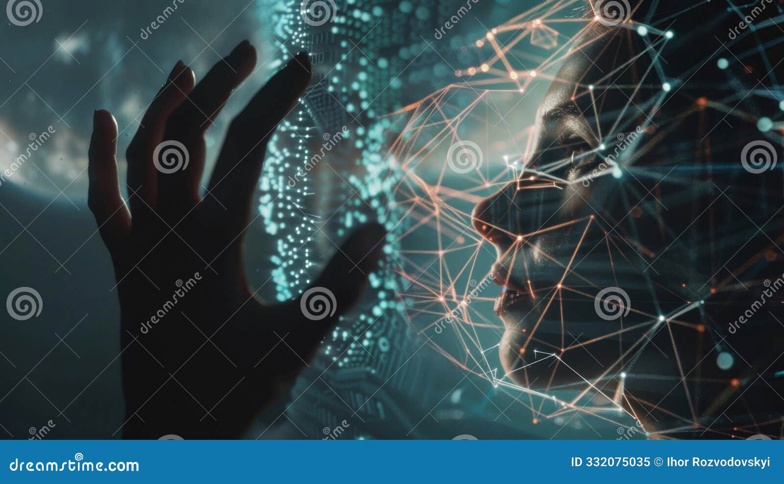 A Human Talking To a Robotic Artificial Intelligence. Stock Image ...