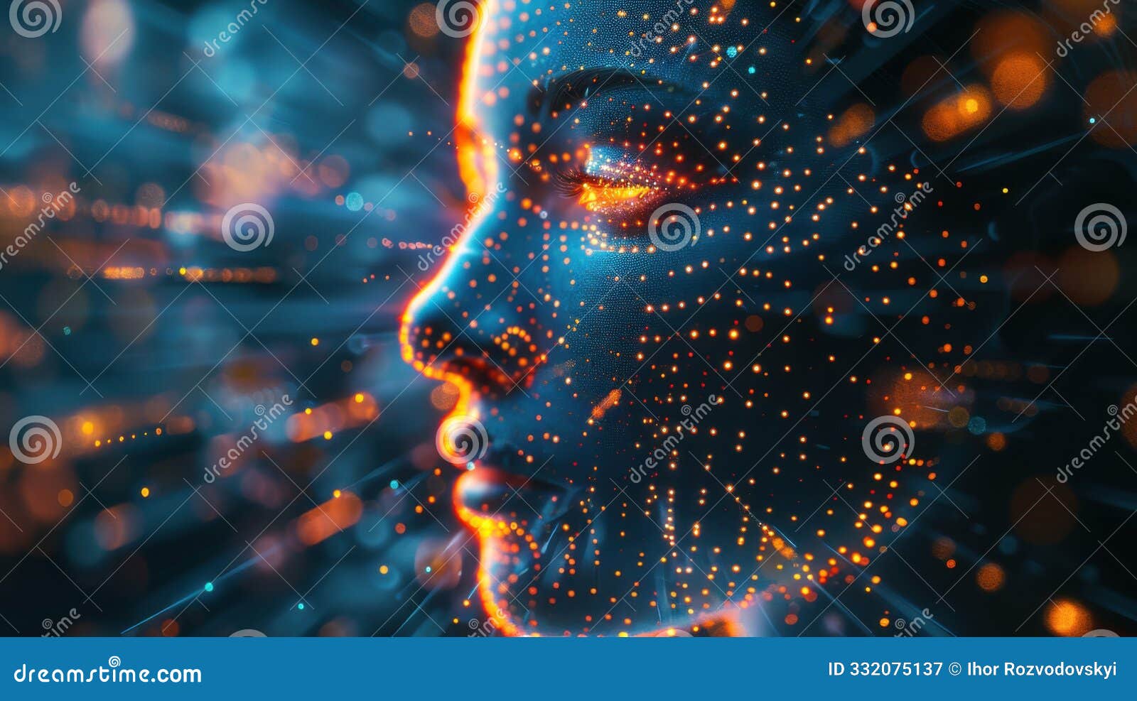 A Human Talking To a Robotic Artificial Intelligence. Stock Image ...