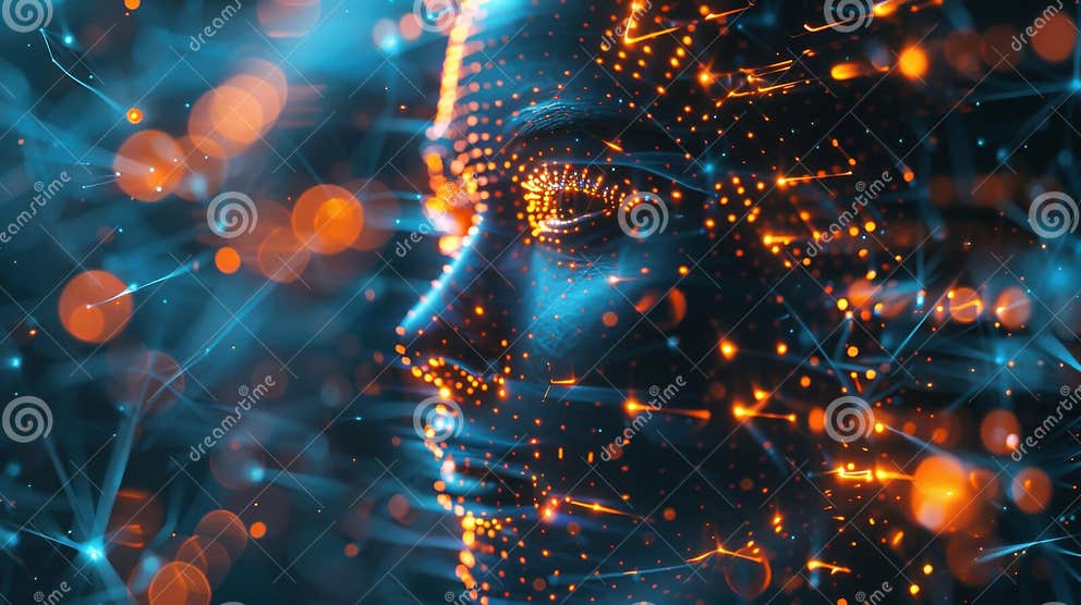 A Human Talking To a Robotic Artificial Intelligence. Stock Image ...