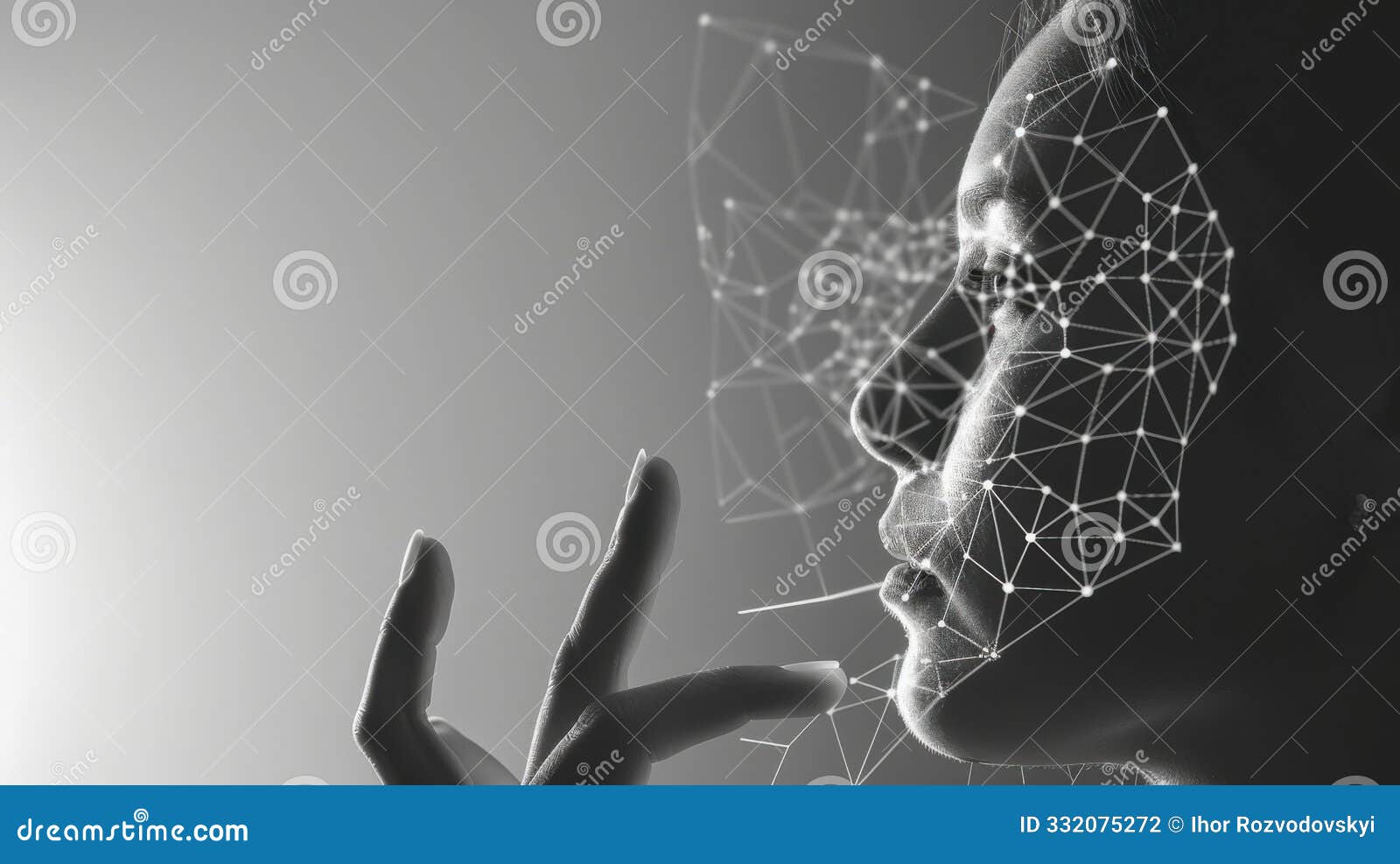 A Human Talking To a Robotic Artificial Intelligence. Stock Photo ...