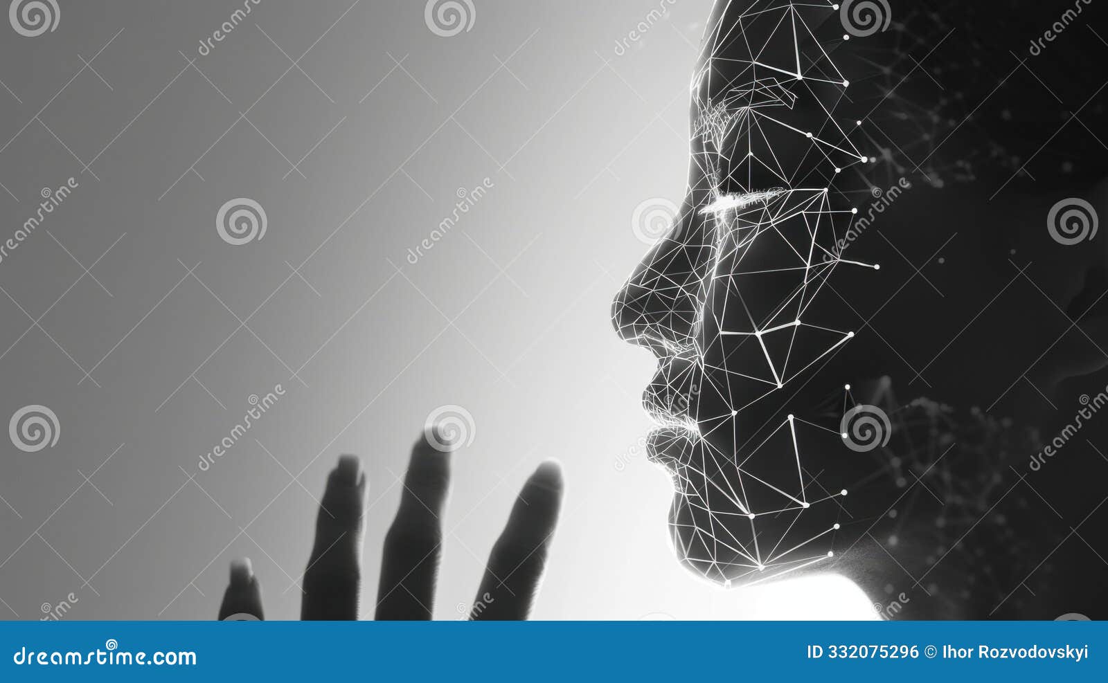 A Human Talking To a Robotic Artificial Intelligence. Stock Photo ...