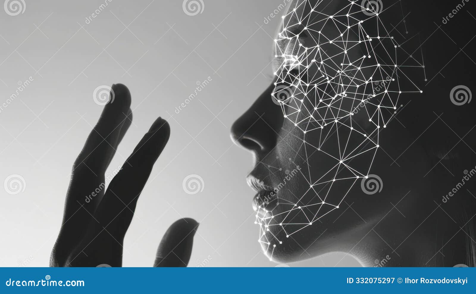 A Human Talking To a Robotic Artificial Intelligence. Stock Image ...
