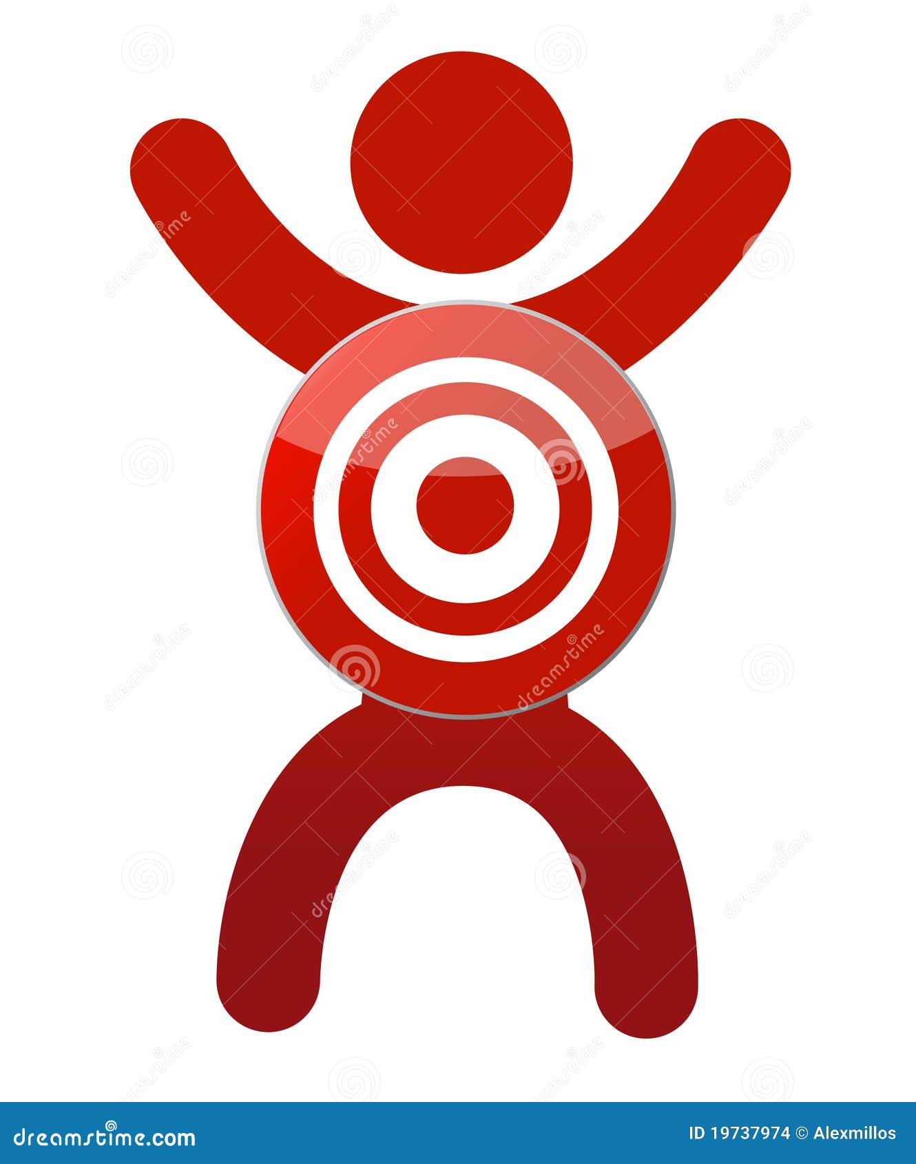 Human Gun Target On White Background. Silhouette Of A Man. Vector ...