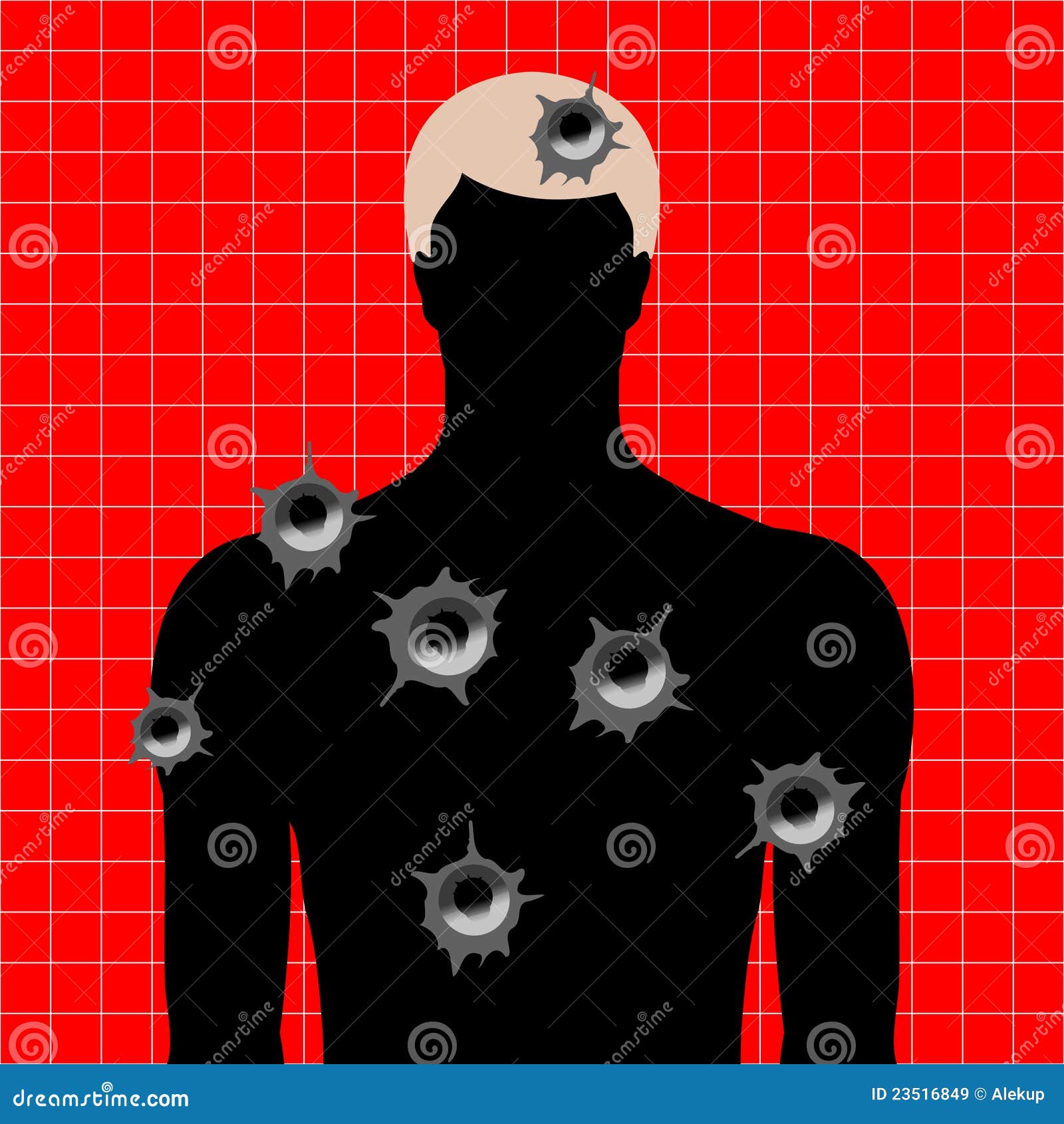 Human Gun Target On White Background. Silhouette Of A Man. Vector ...