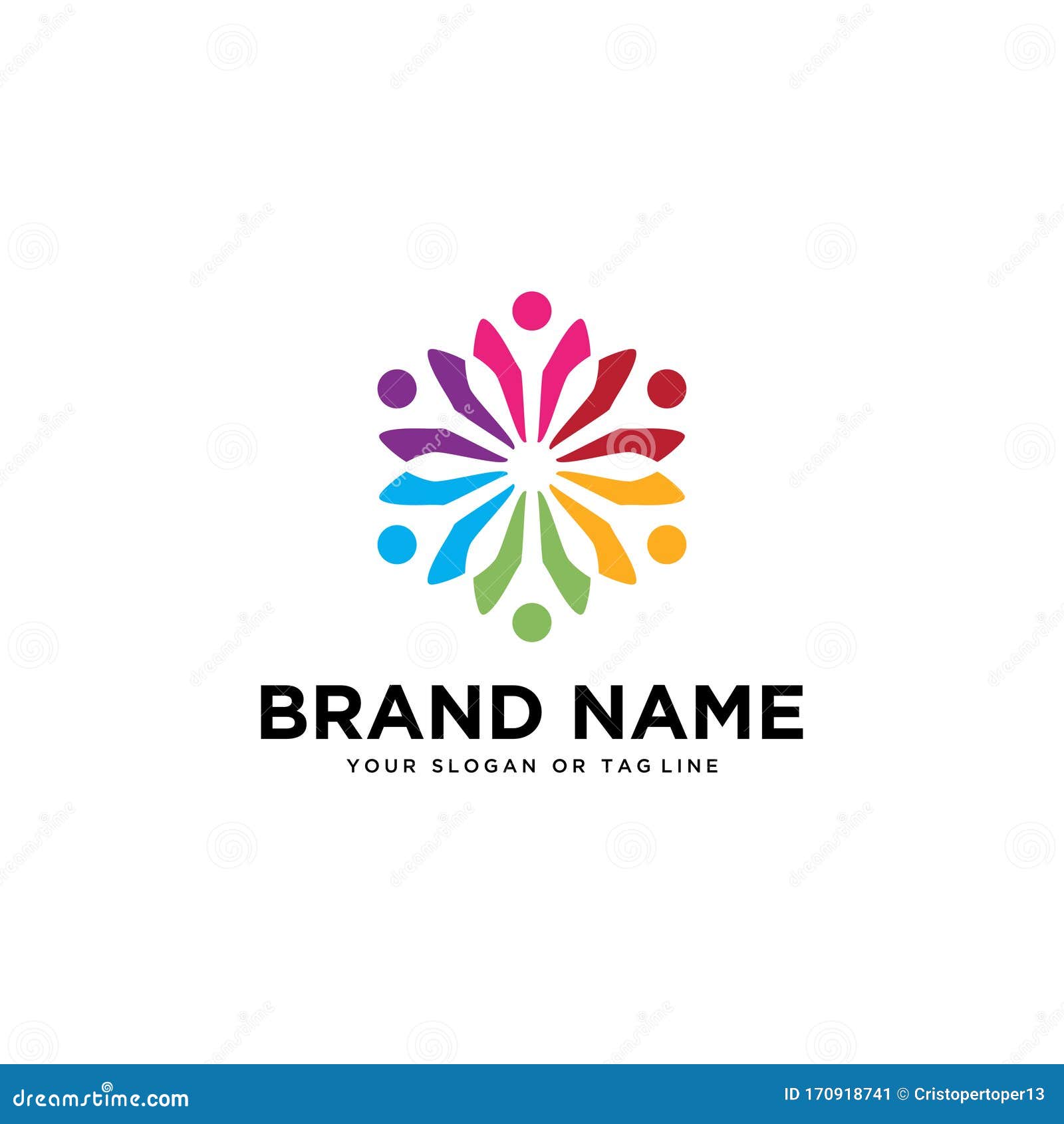 Human Team Colorful Logo Design Vector Stock Vector - Illustration of ...