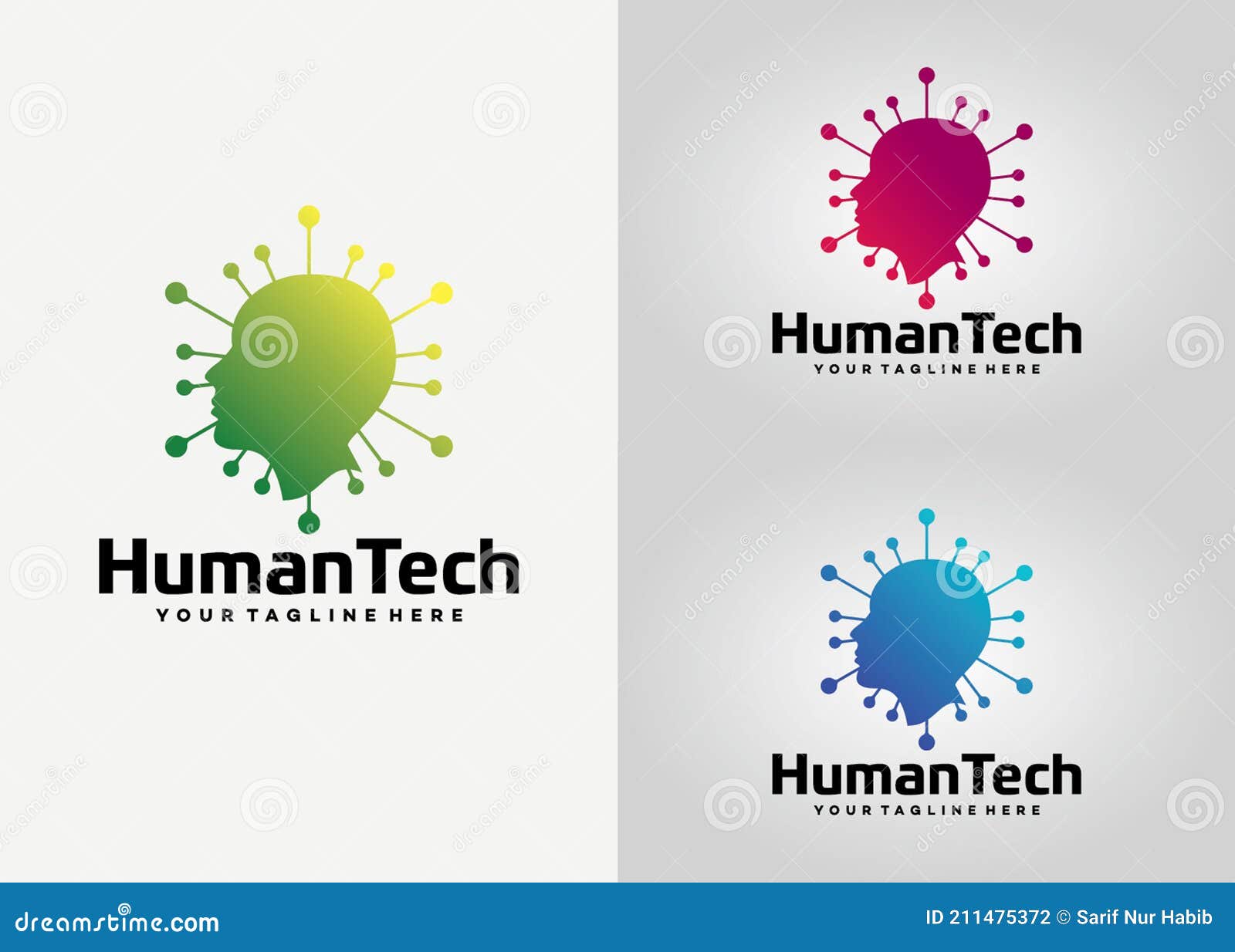 Human Tech Logo Design Template Stock Vector - Illustration of machine ...