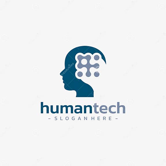 Human Tech Logo Design Vector Stock Illustration - Illustration of ...