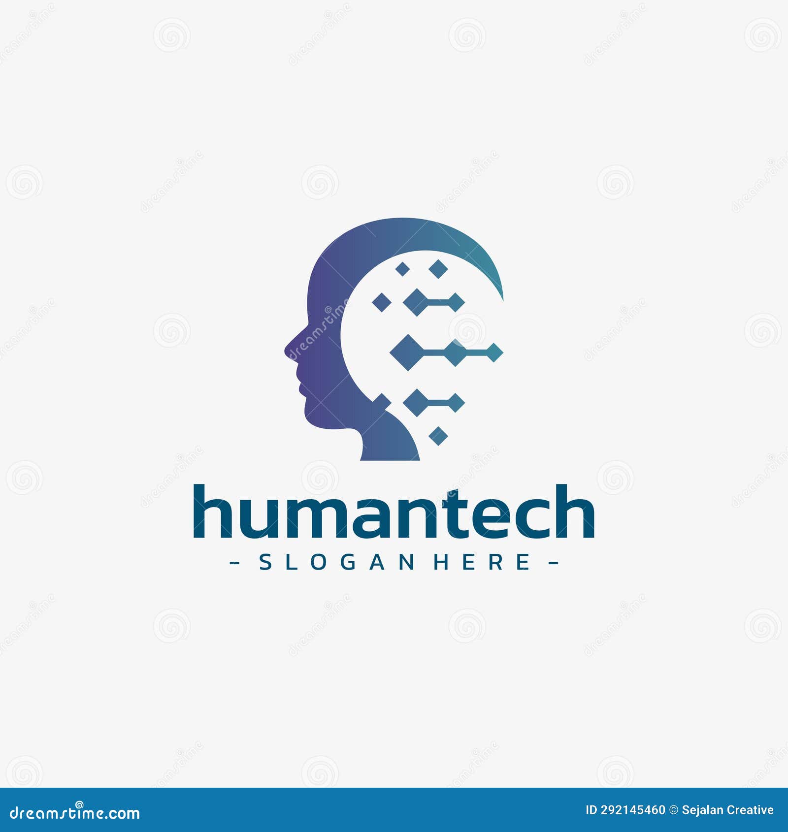 Human Tech Logo Design Vector Stock Vector - Illustration of face ...