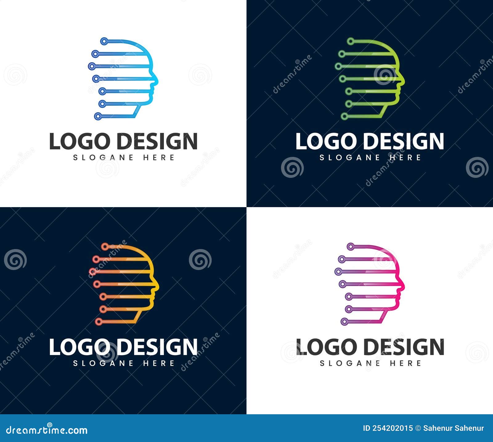 Human Tech Logo. Human Tech Logo Design Vector. Neural Networks ...