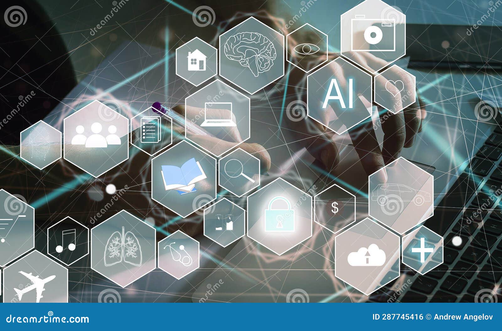 Human and Technology Concept. AI (Artificial Intelligence ...