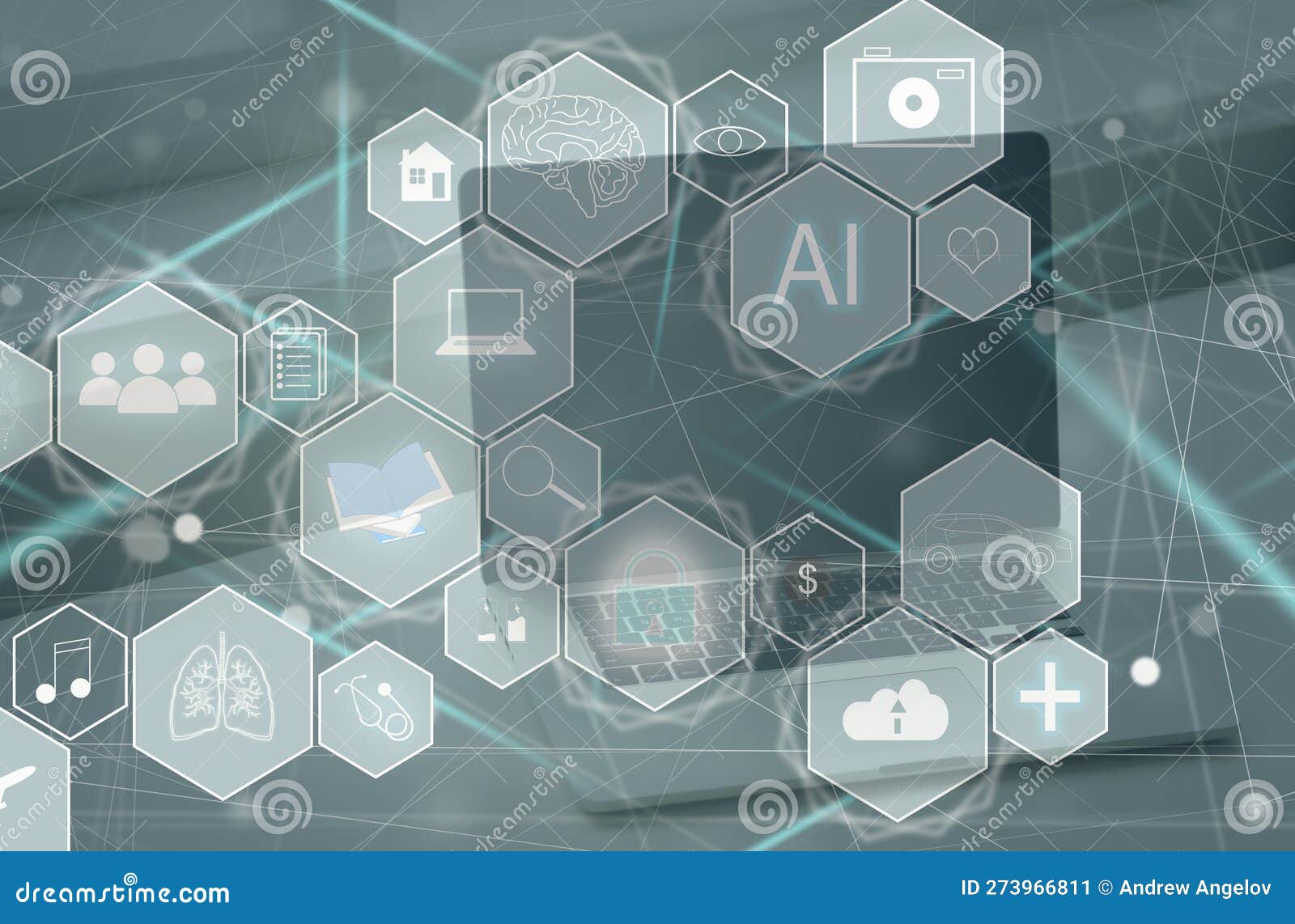 Human and Technology Concept. AI (Artificial Intelligence ...