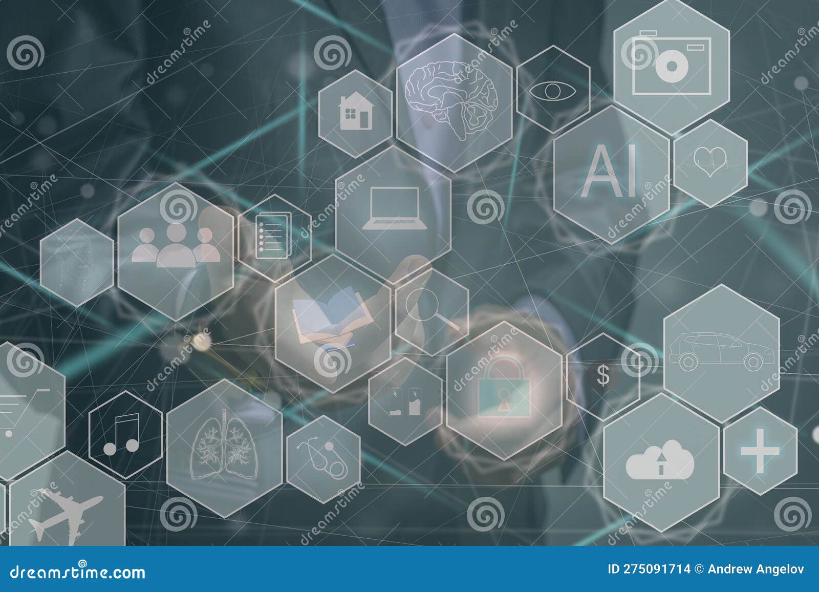 Human and Technology Concept. AI (Artificial Intelligence ...