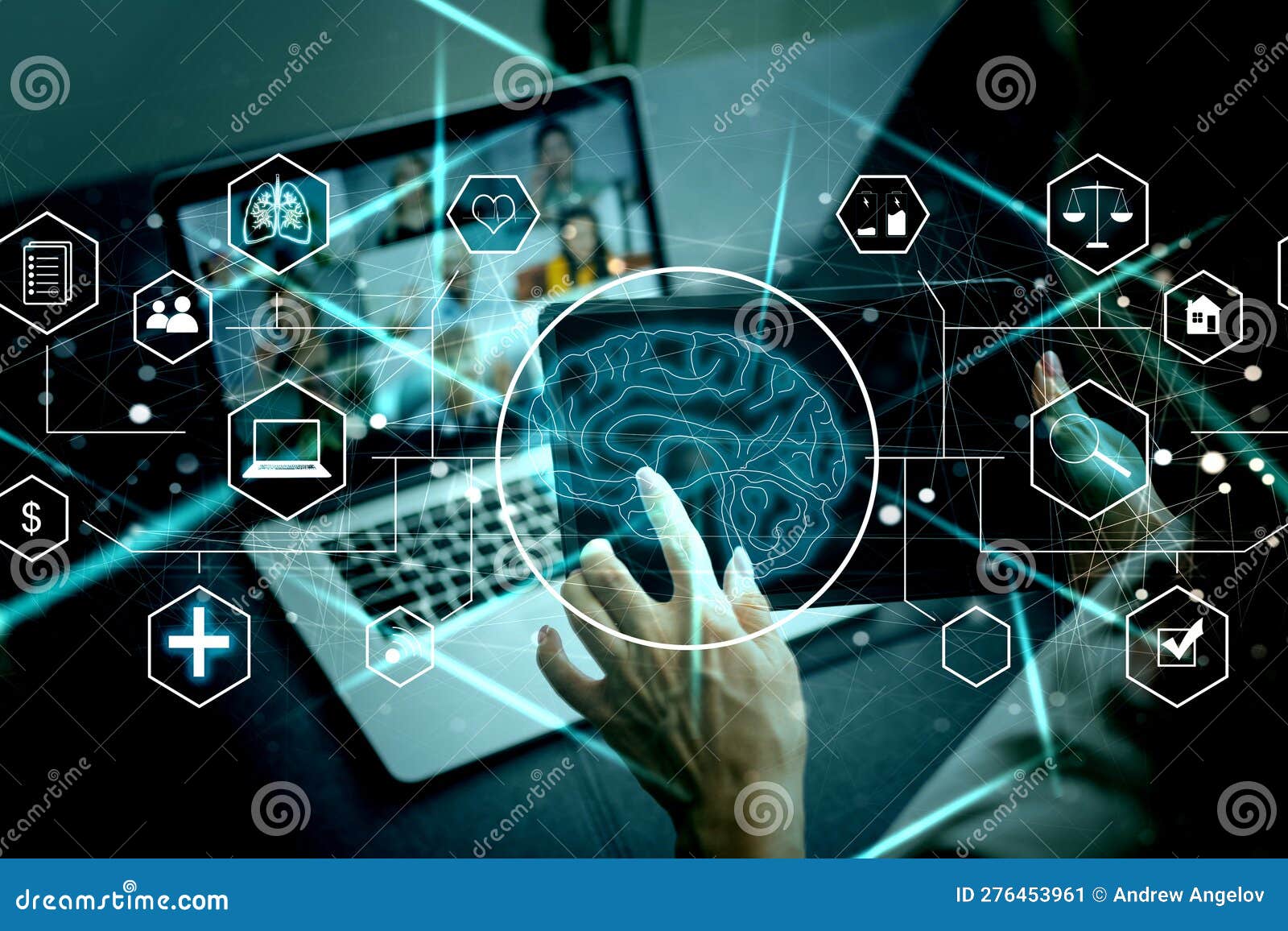 Human and Technology Concept. AI (Artificial Intelligence ...