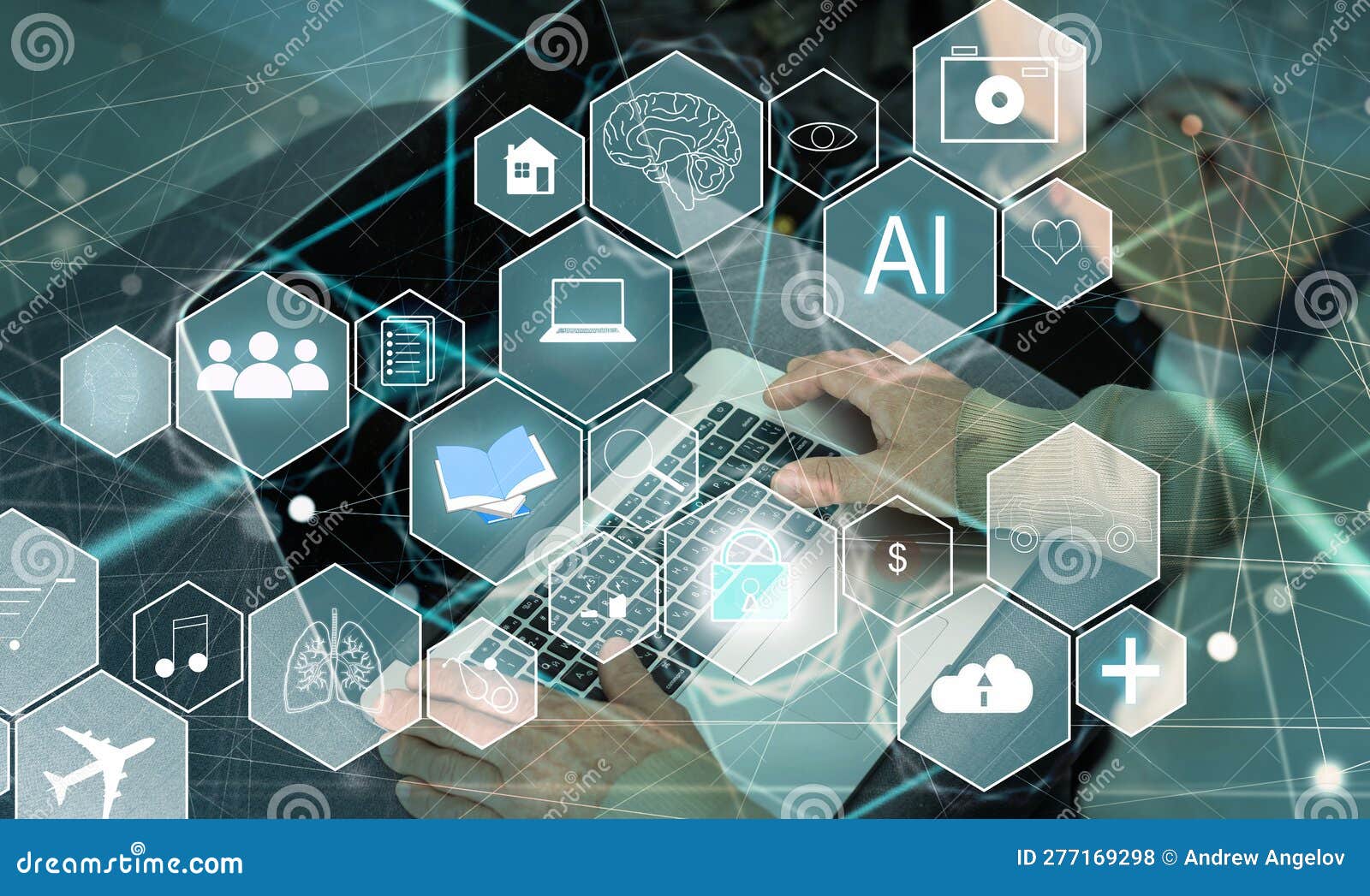 Human and Technology Concept. AI (Artificial Intelligence ...