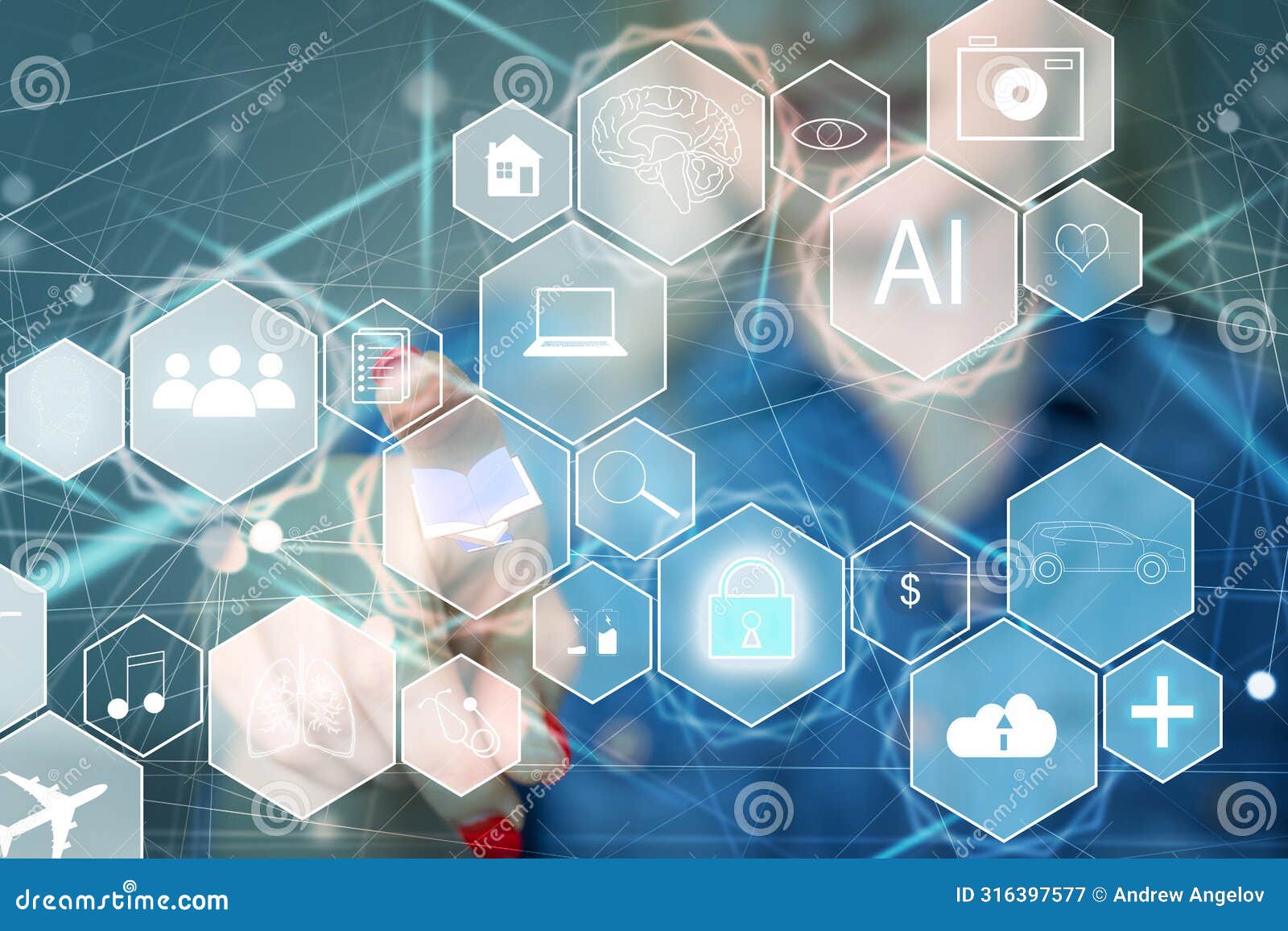 Human and Technology Concept. AI (Artificial Intelligence ...