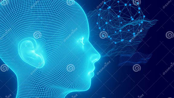 Human and Technology Integration Concept Stock Illustration ...