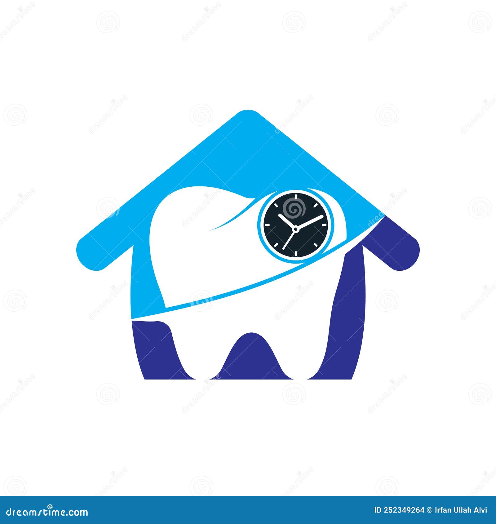 Dental Time Vector Logo Design Template. Human Tooth and Clock Icon ...