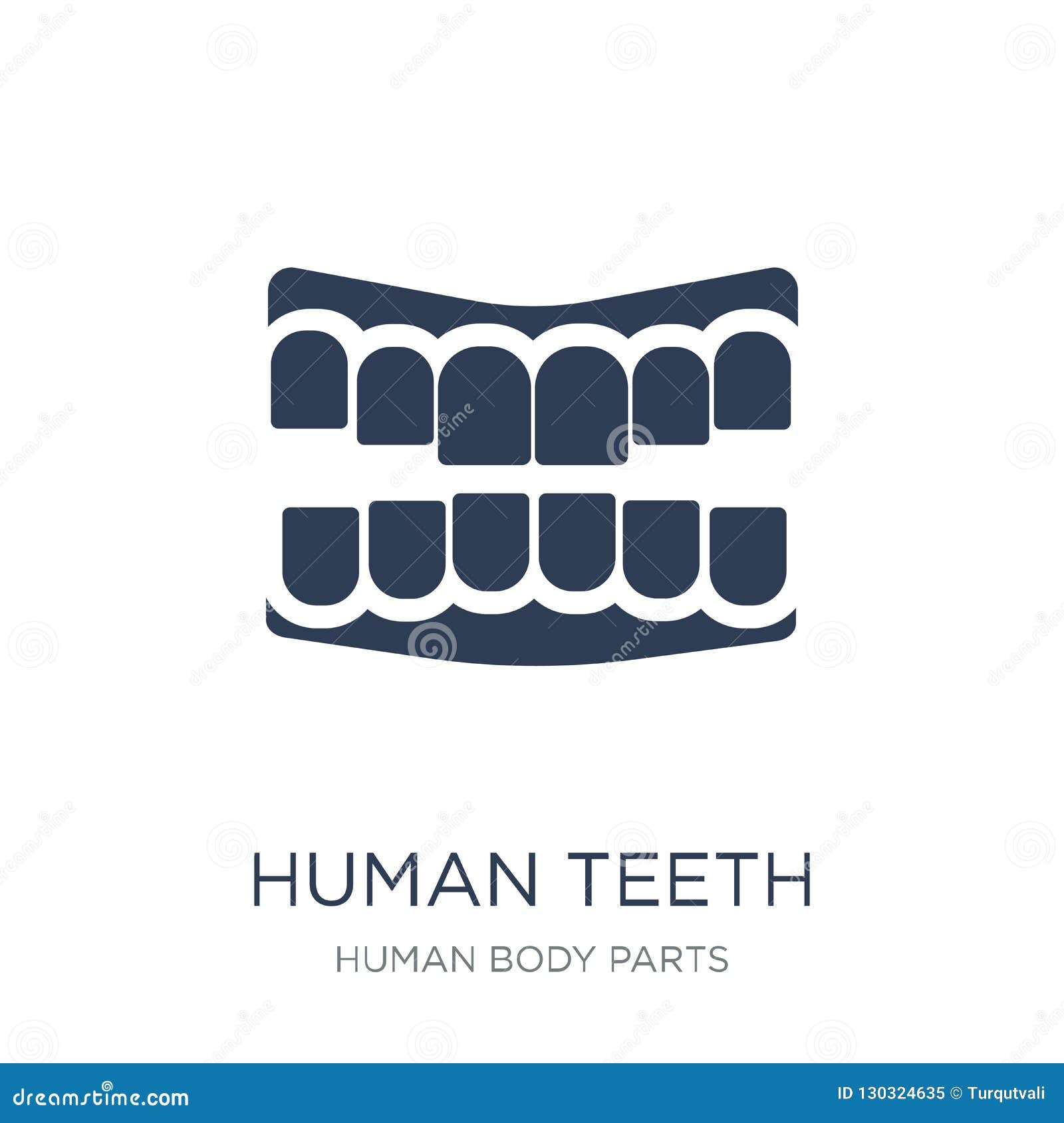Human Teeth Icon. Trendy Flat Vector Human Teeth Icon on White B Stock ...