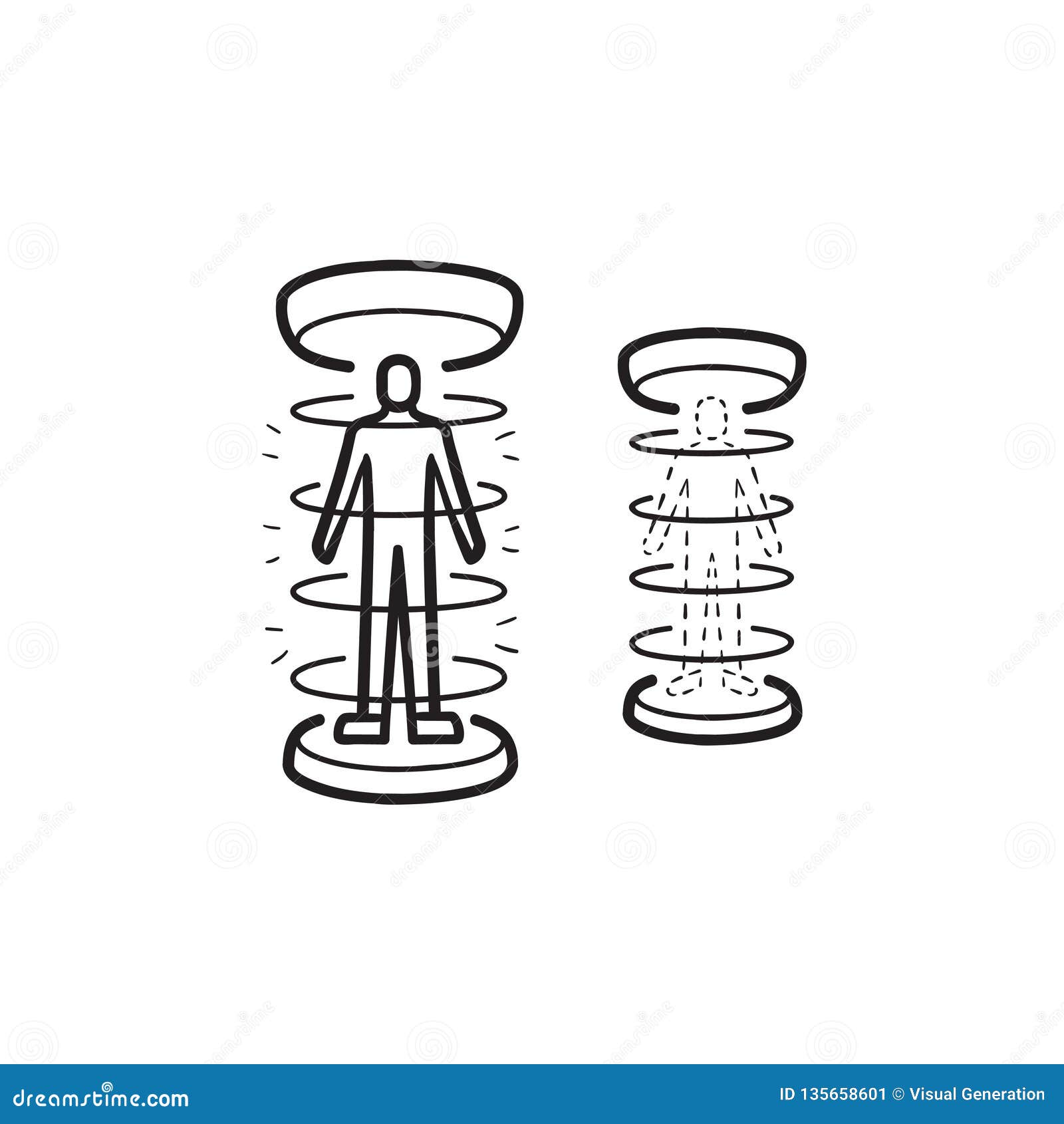 Human Teleportation Hand Drawn Outline Doodle Icon. Stock Vector ... Human Teleportation Hand Drawn Outline Doodle Icon. Stock Vector ...