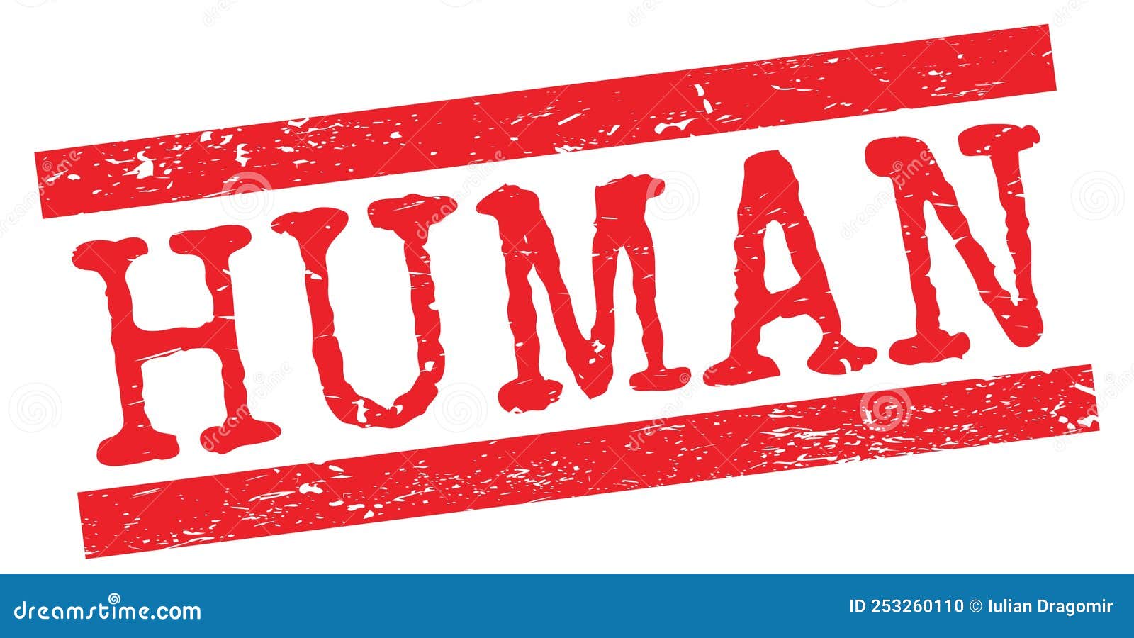 HUMAN Text on Red Lines Stamp Sign Stock Illustration - Illustration of ...