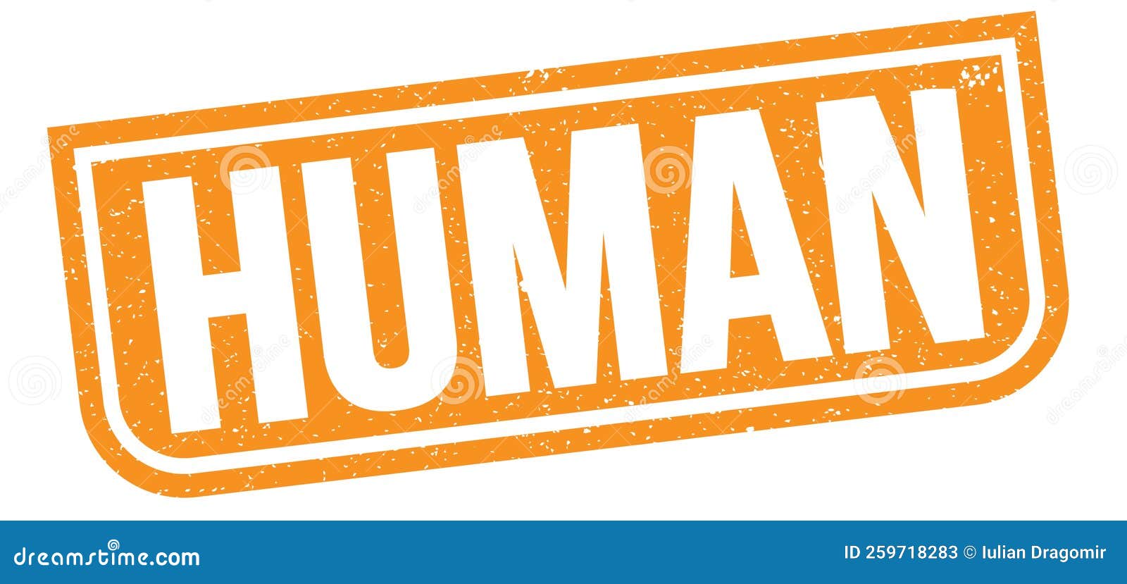 HUMAN Text Written on Orange Stamp Sign Stock Illustration ...