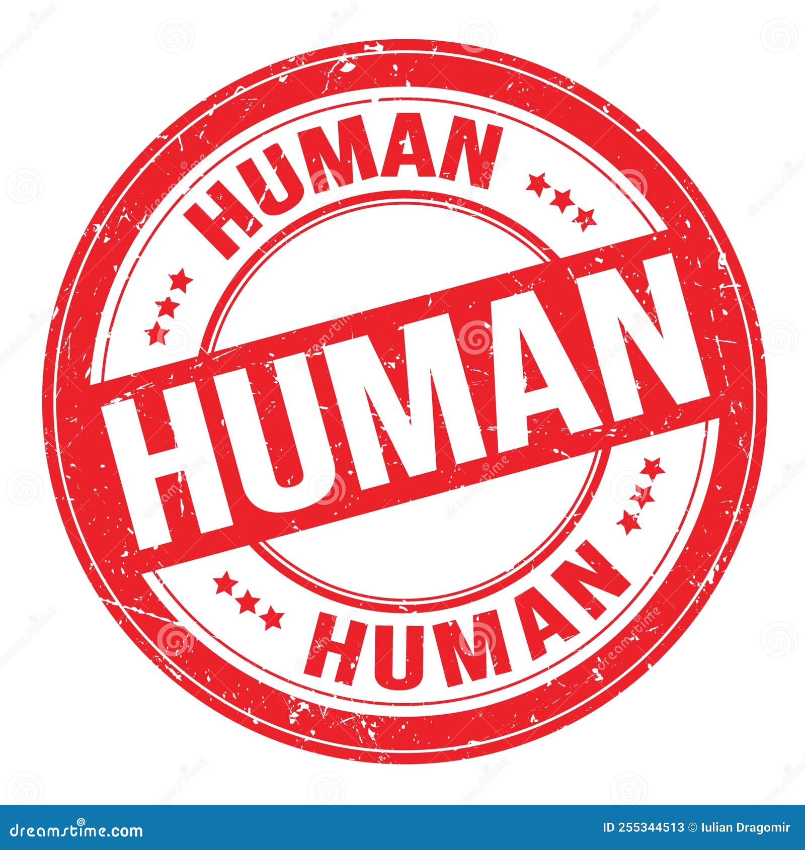 HUMAN Text Written on Red Round Stamp Sign Stock Illustration ...