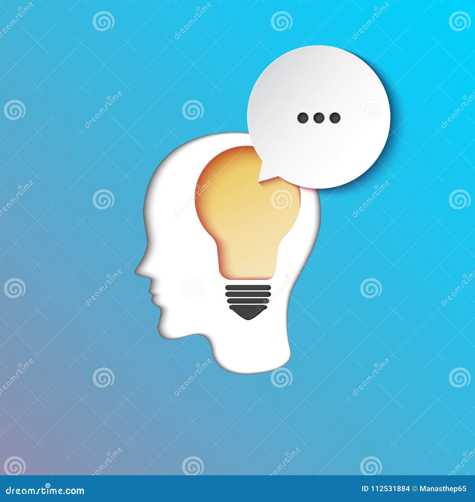 Human Thinking Creative Idea Concept Stock Vector - Illustration of ...