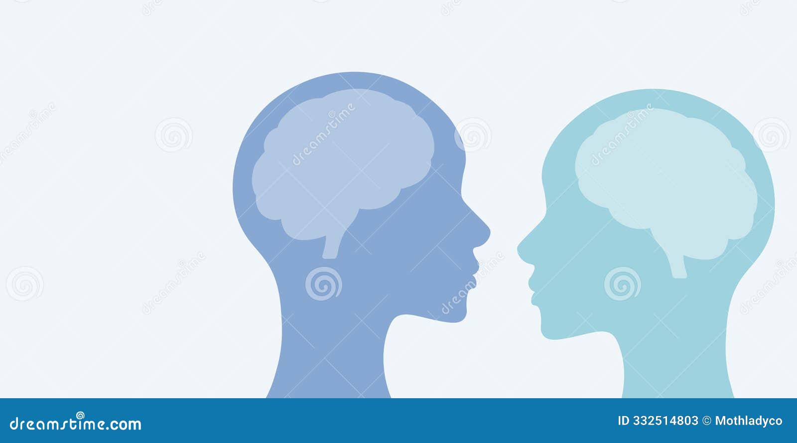 Human Thinking, Head and Brain Silhouette, Opposing Views Concept Stock ...