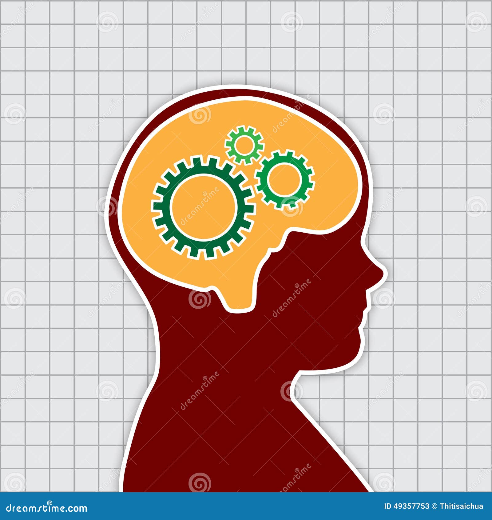 Human Thinking, Vector Work Stock Illustration - Illustration of ...